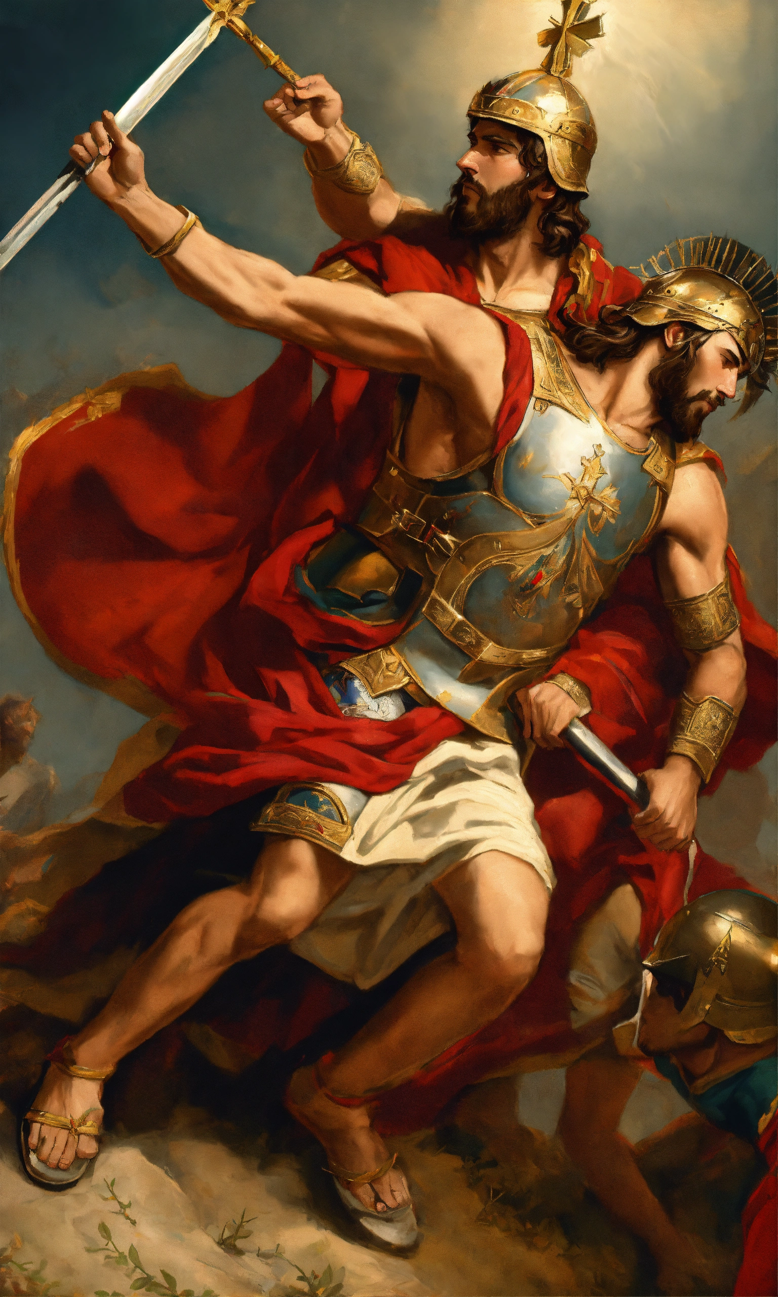 Lexica - A roman soldier hitting Jesus on his back, jesus wearing ...
