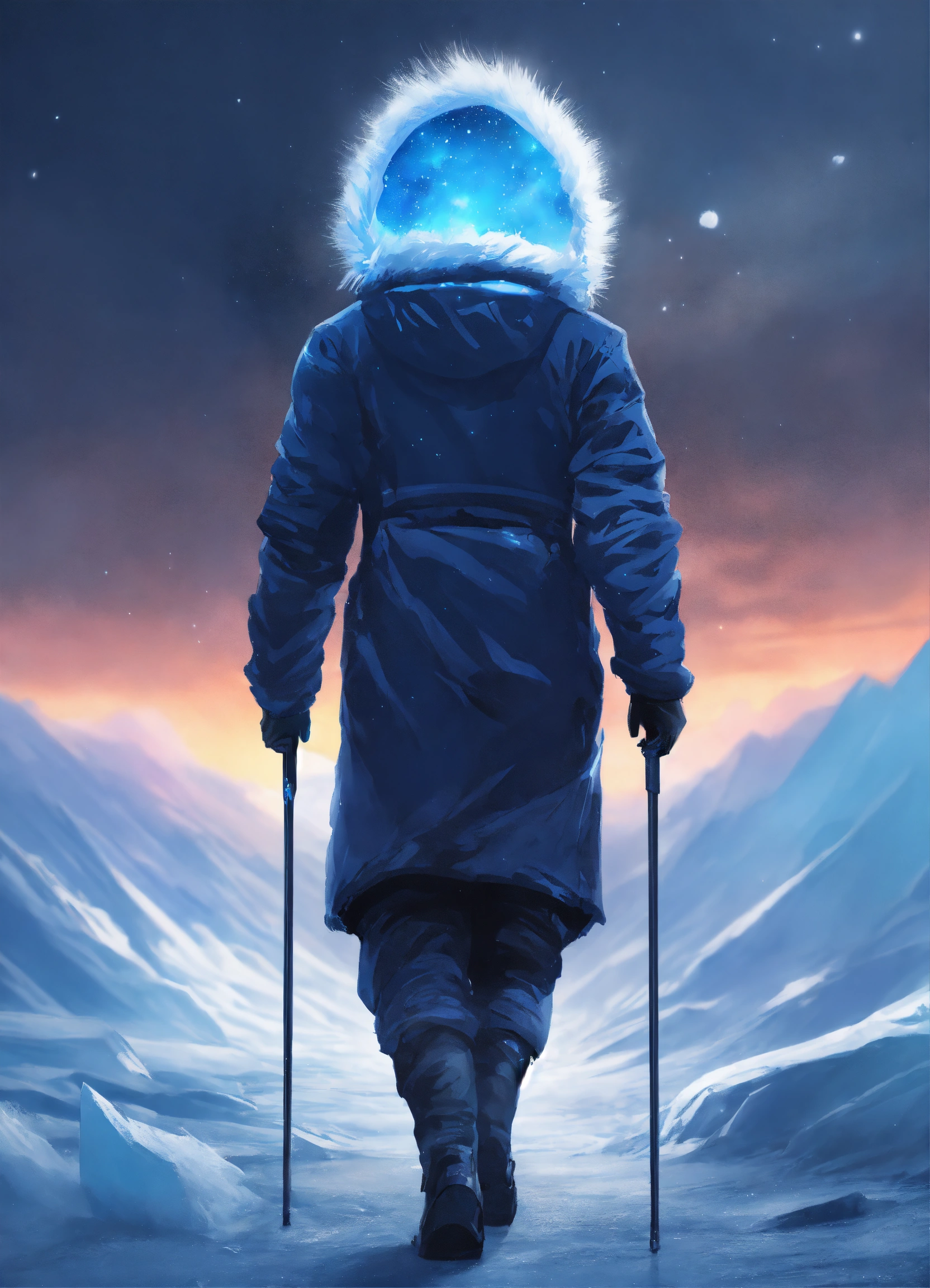 Lexica - Dreamy fluffy fluid eskimo walking pose of a ice path the ...