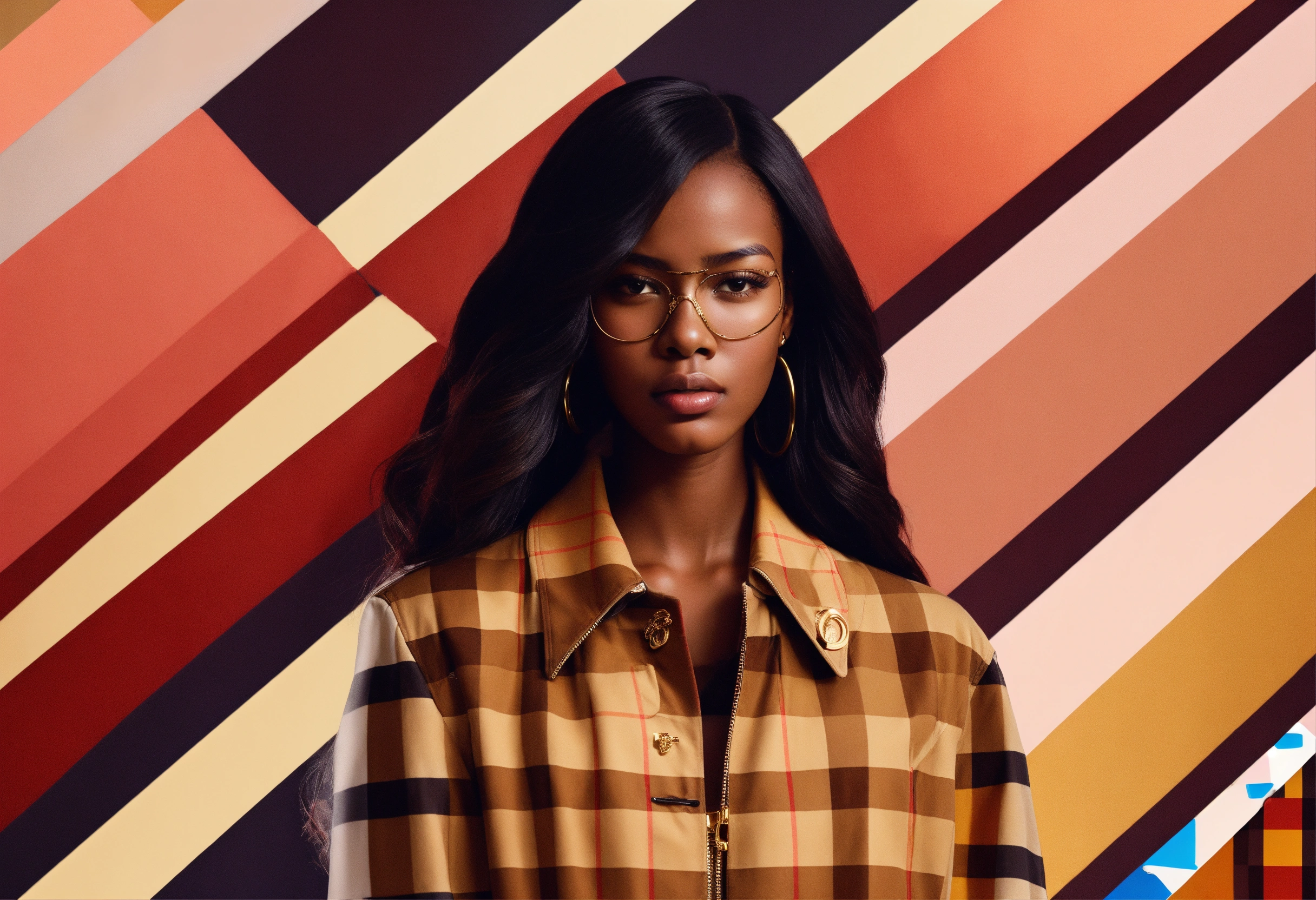 Lexica - Mailbox icons, emails, beautiful ebony girl, Burberry branded checkered pattern ...