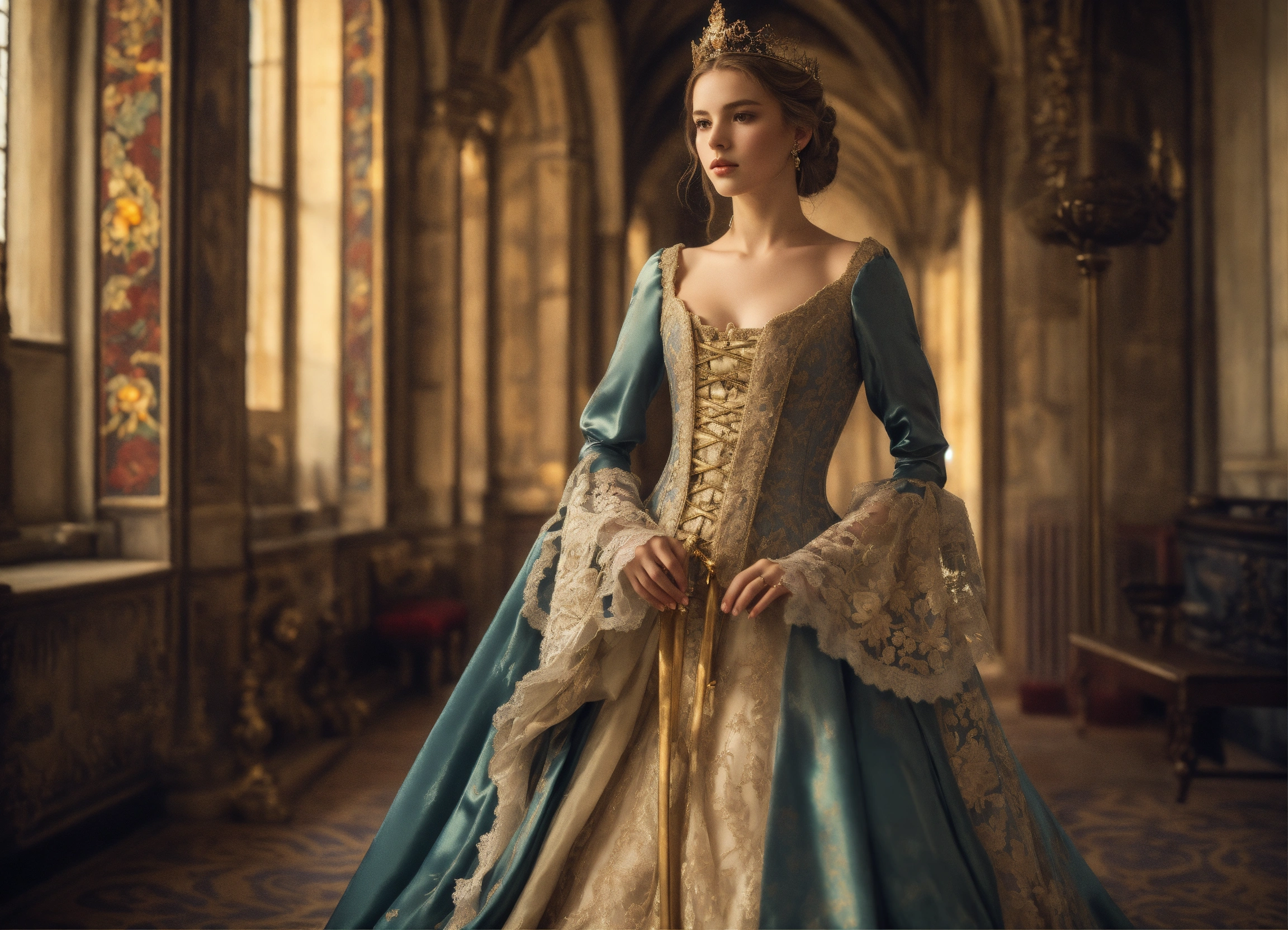 Lexica - Fine art portrait photography, medieval setting, full body ...