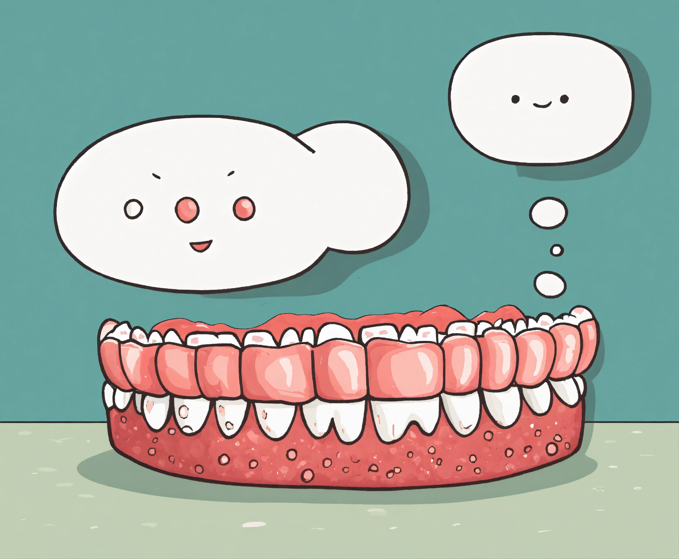Lexica - One cartoon dentures in thought bubbles