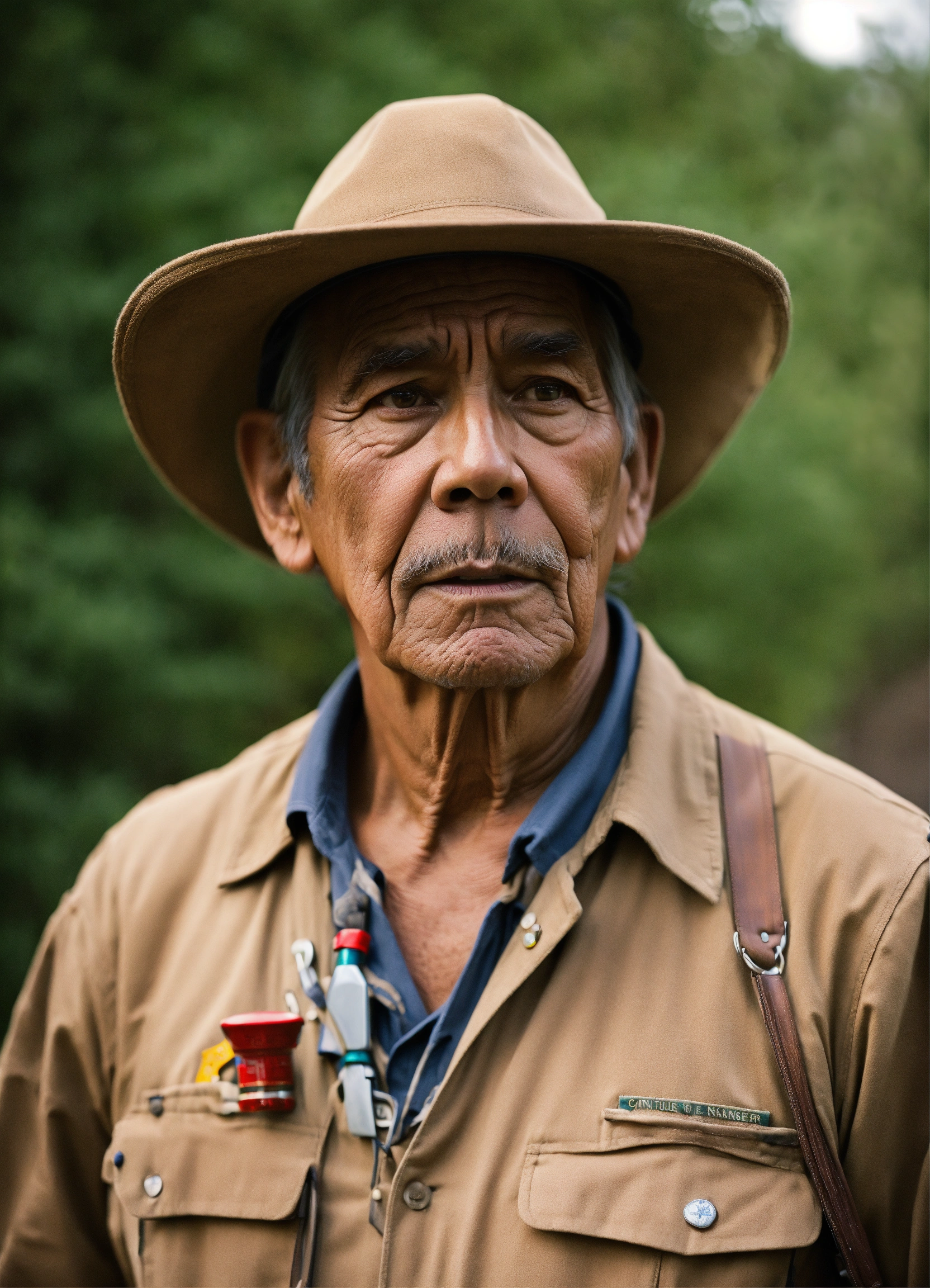 Lexica - Scared unique expressive old park ranger cherokee native ...