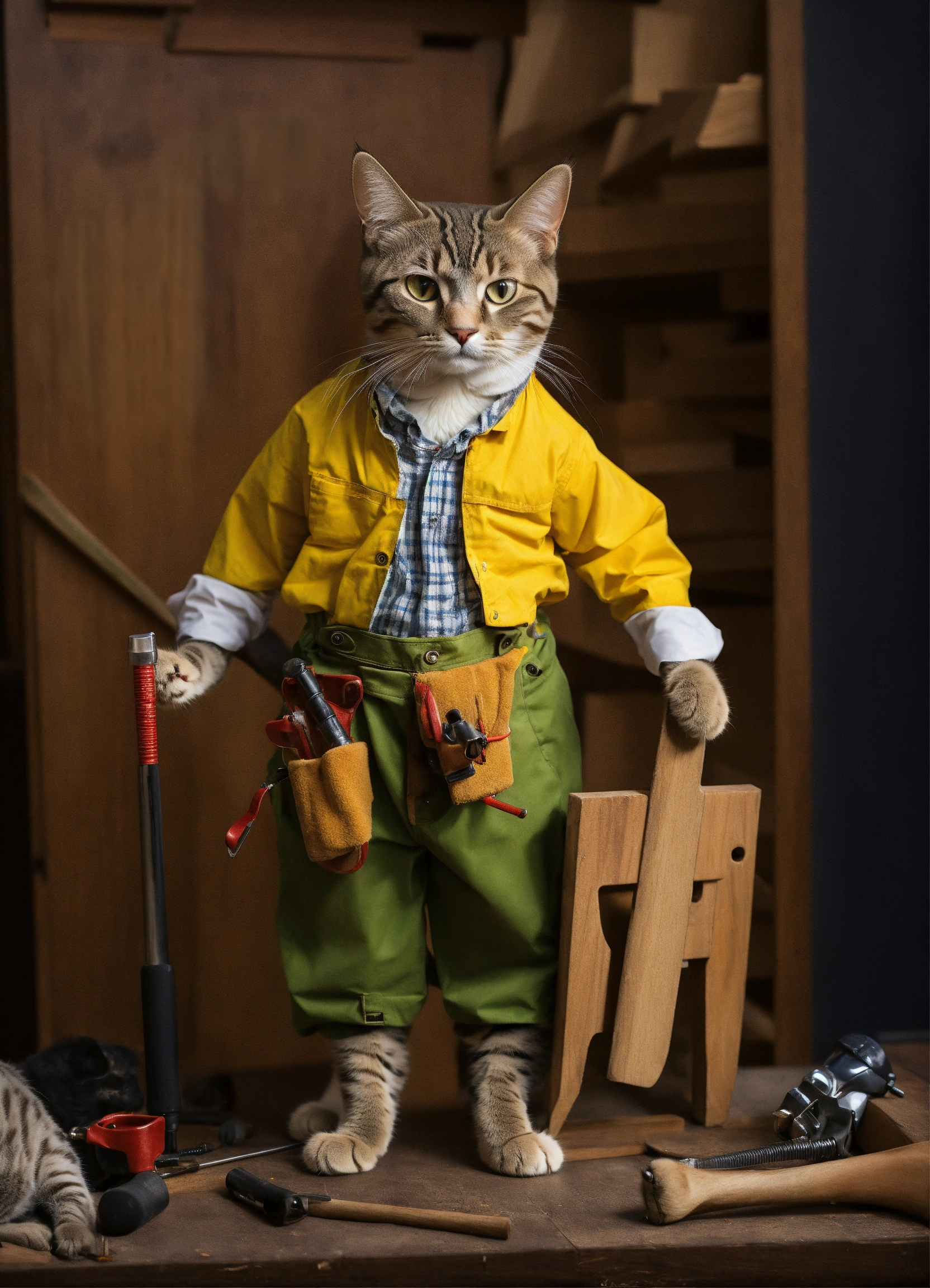 Lexica - Cat in clothes Carpenter