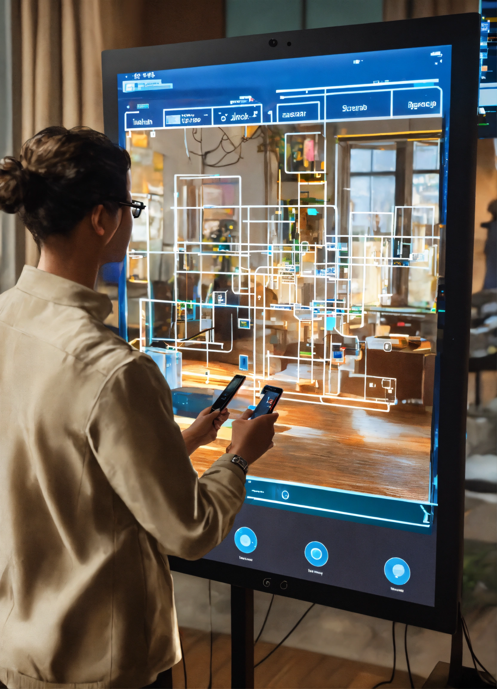 Lexica - A person interacting with codes in a augmented reality