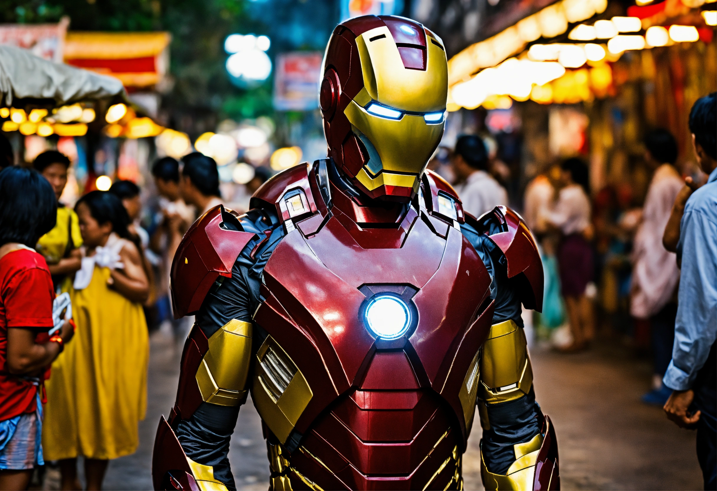 Lexica - Iron man as beggar, begging money, worn out costume ...