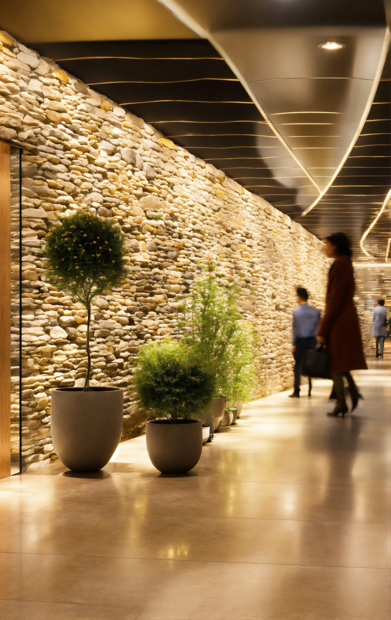 Lexica - Airport corridor, one side of the corridor full height glass ...