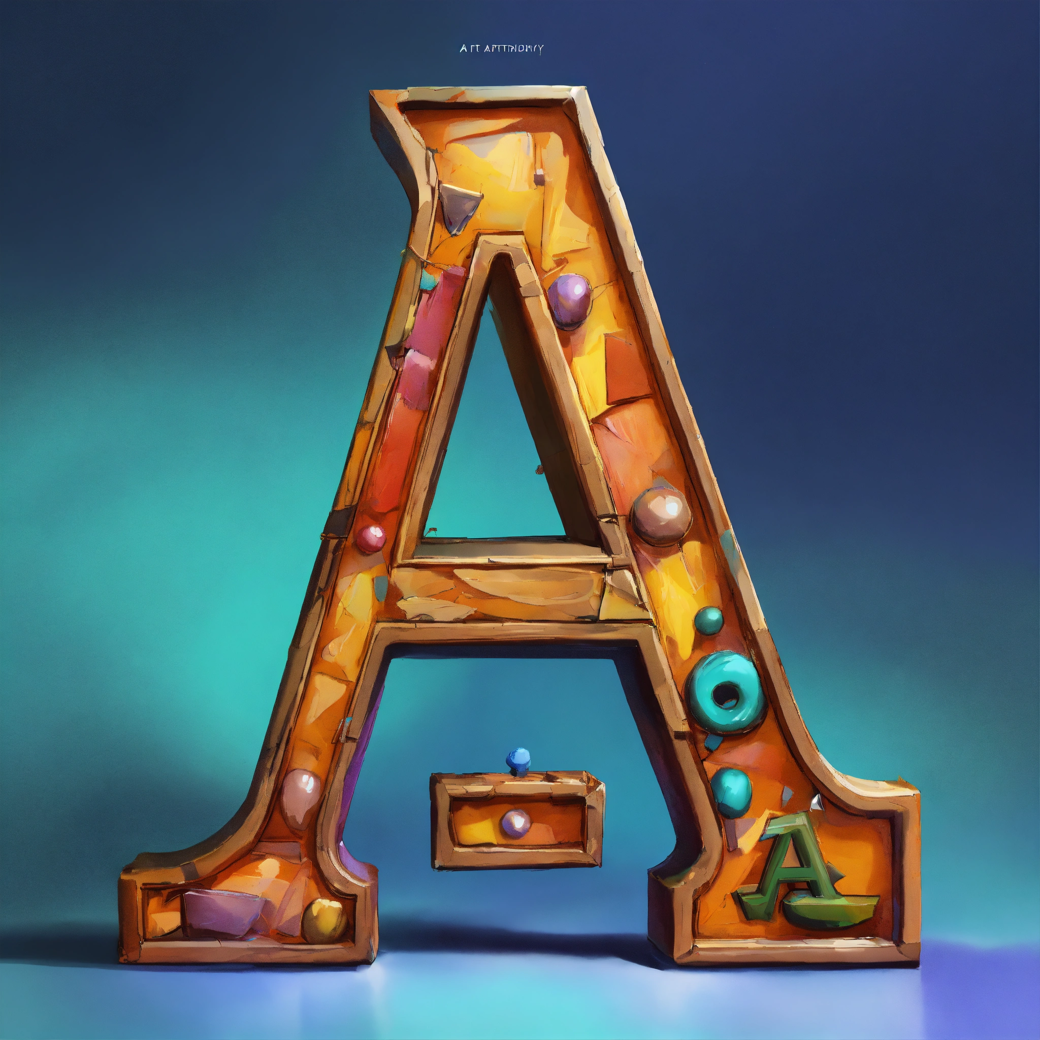 Lexica - Letter A, ancient artefact, isolate object, realistic cartoon ...