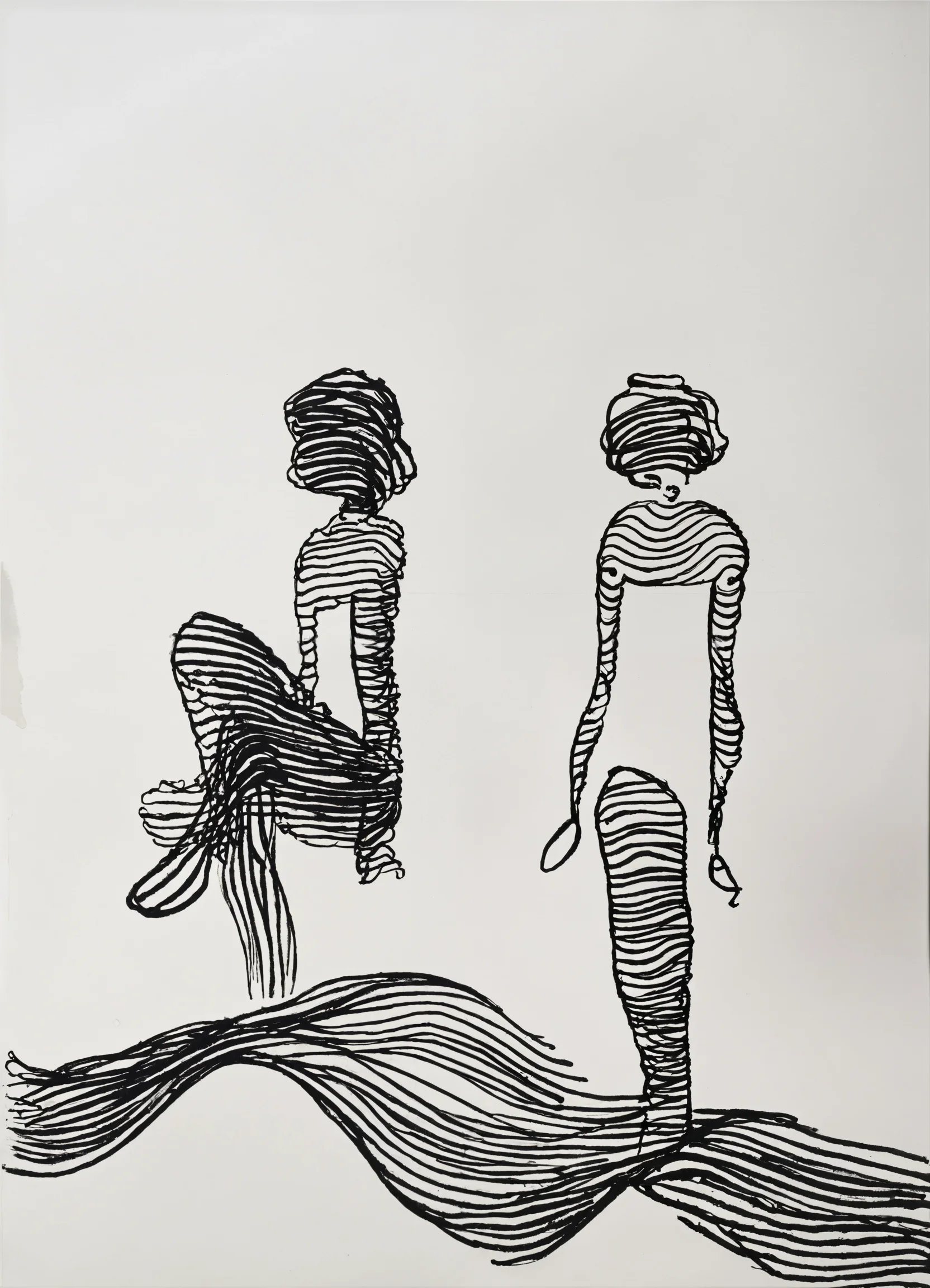 Lexica - Figures of people sitting or standing drawn in wave-formed ...