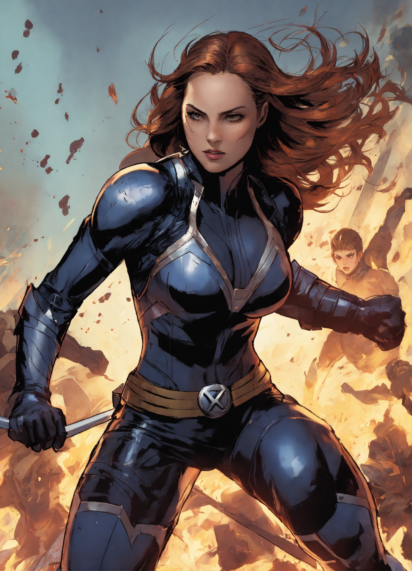 Lexica - Female X-Men Shadowcat wearing black metal combat armor ...