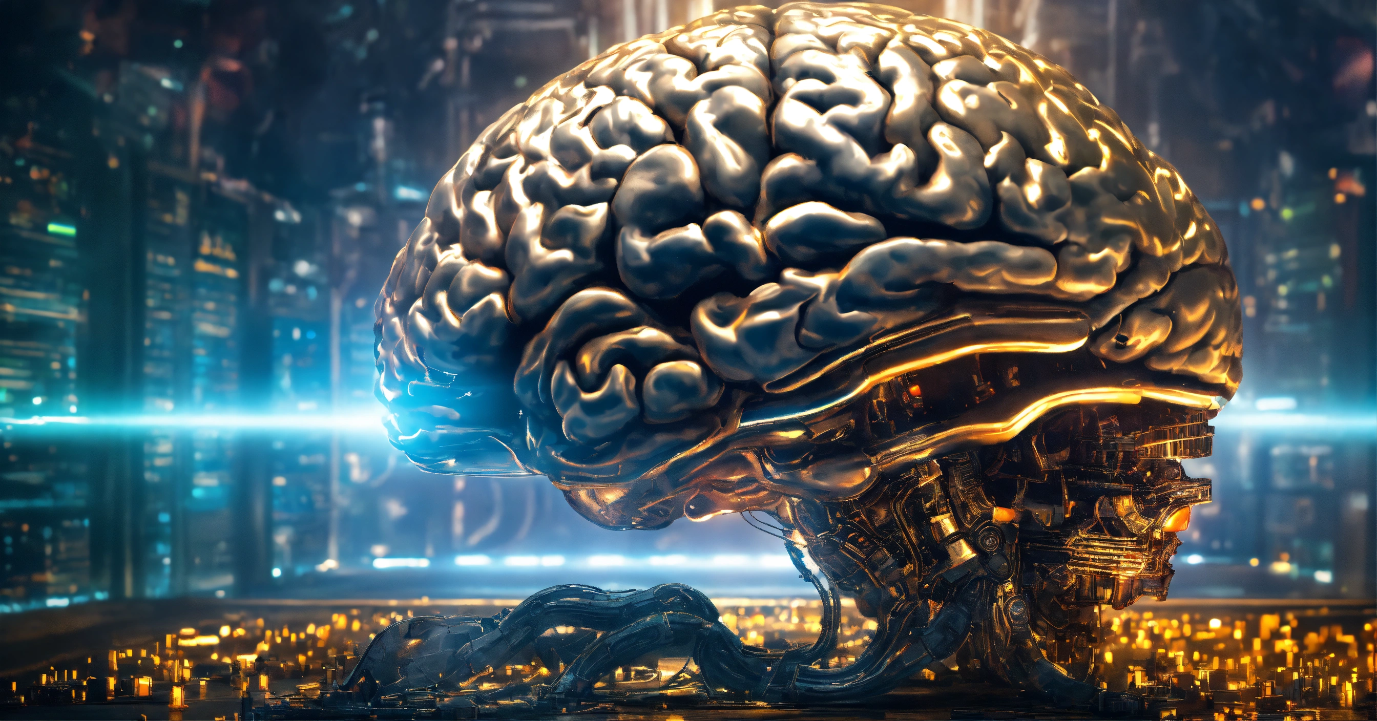 Lexica - Human brain with an AI god holding it hovering above the AI ...