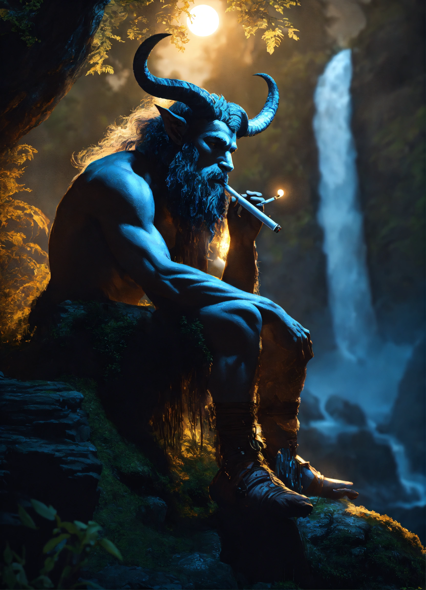 Lexica - Hairy humanoid satyr hairy humanoid smoking tobacco near a ...