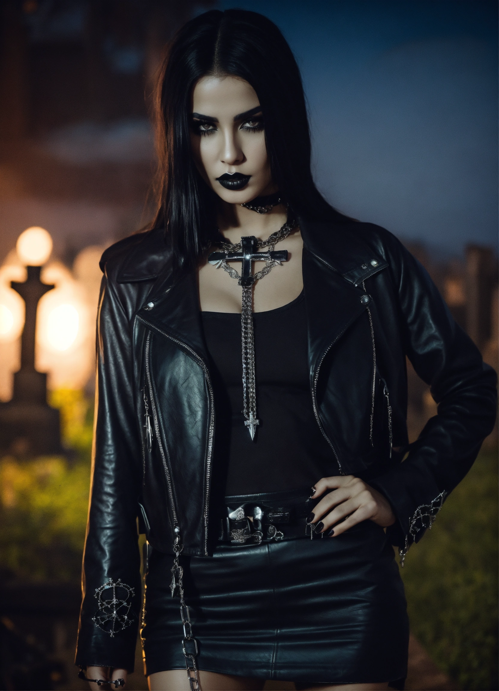 Lexica - Stunning arab seductress woman fashion goth model, strict pose ...