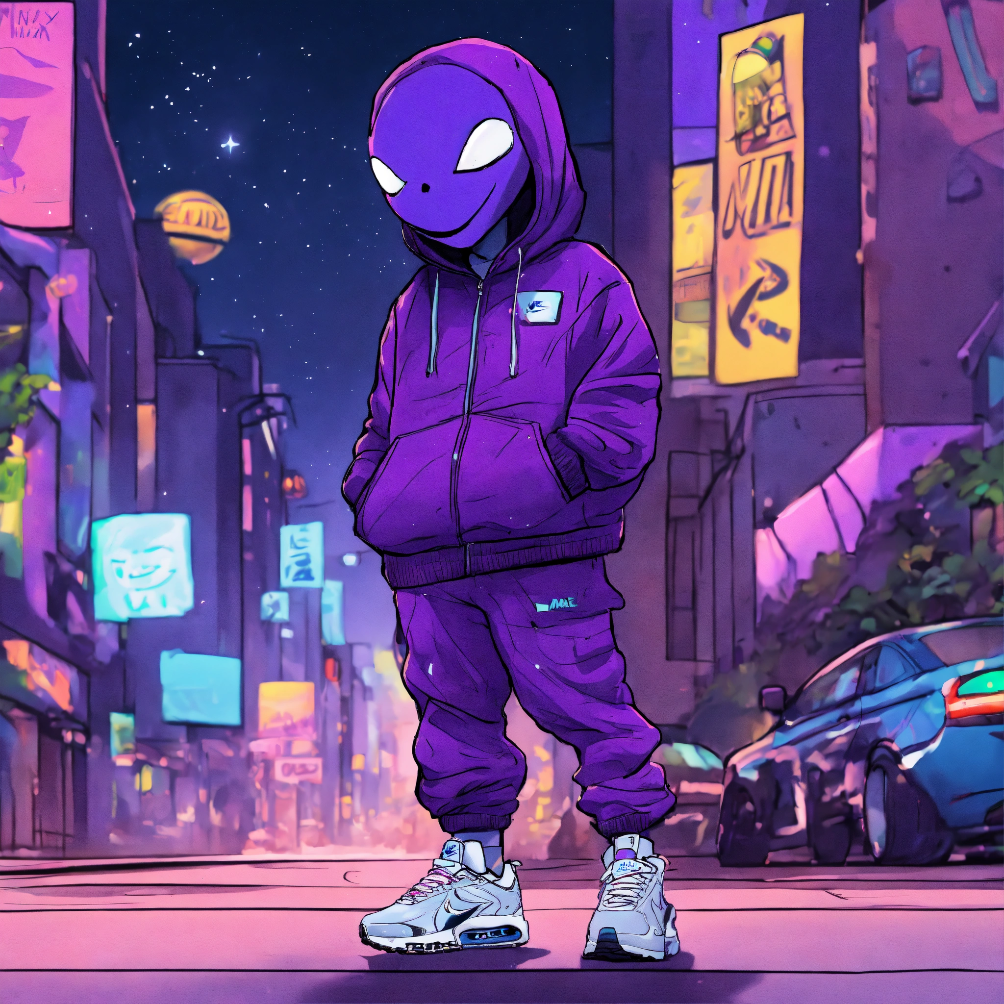 Lexica - Criminal, alien face, jogging pants, nike airmax plus, pistol ...