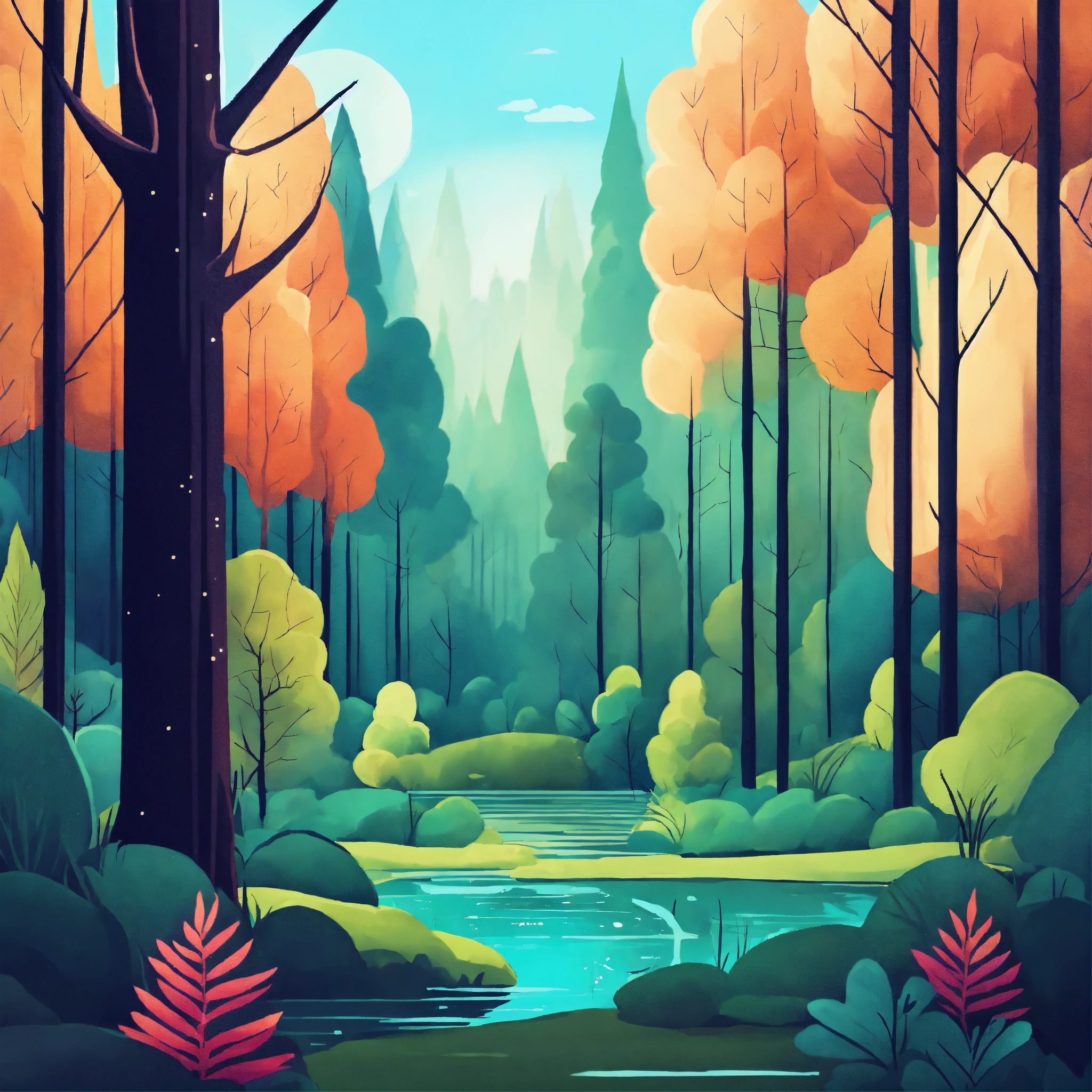 Lexica - Majestic forest beautiful nature scene. cozy webpage ...