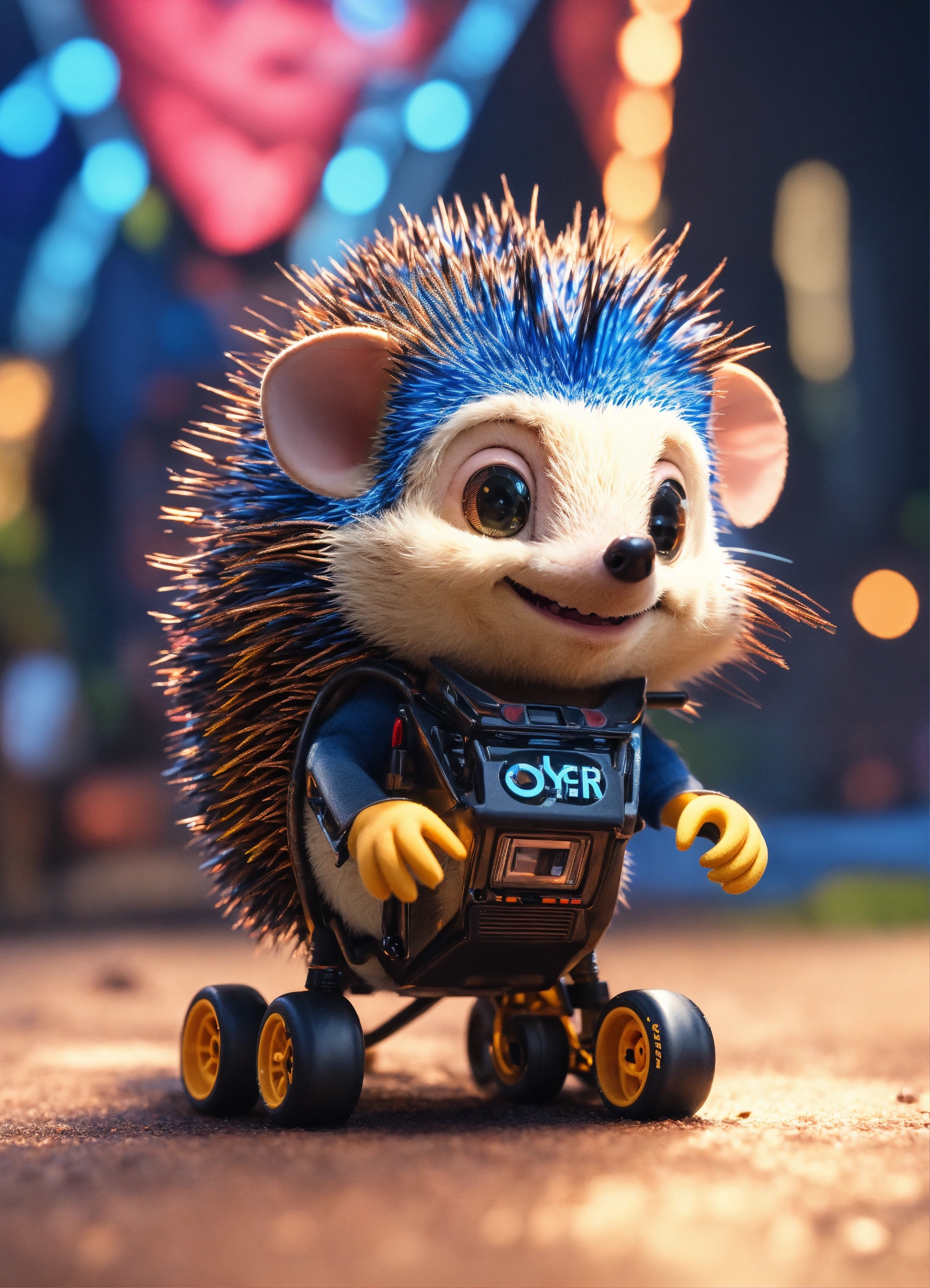 Lexica - Cute, cyber, hedgehog, punk smile showing teeth, high res, 8 k ...