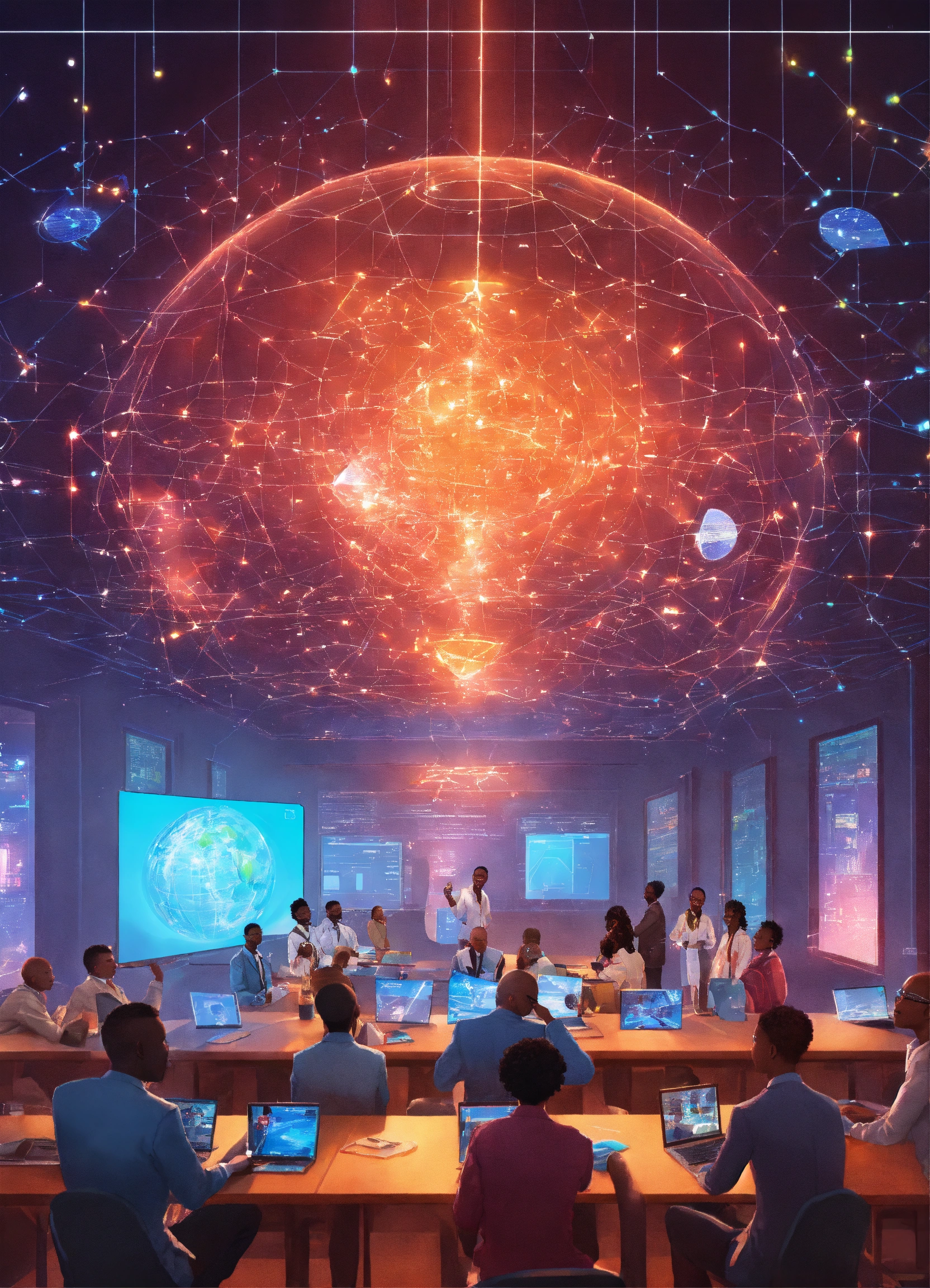 Lexica - Many african professors collaboratively working together in ...