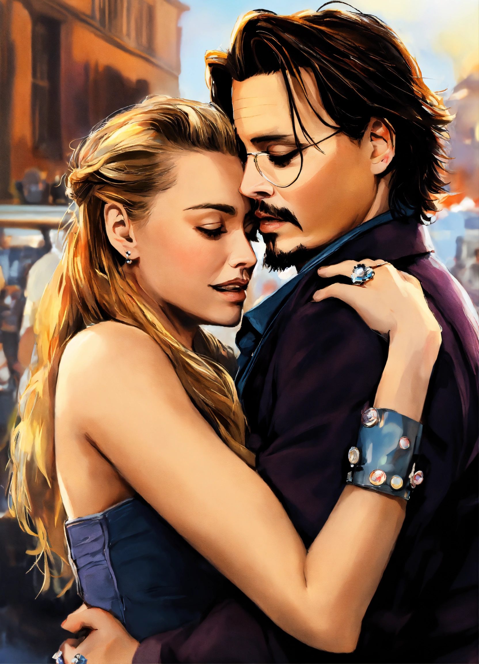 Lexica - Johnny depp and amber heard hugs draw