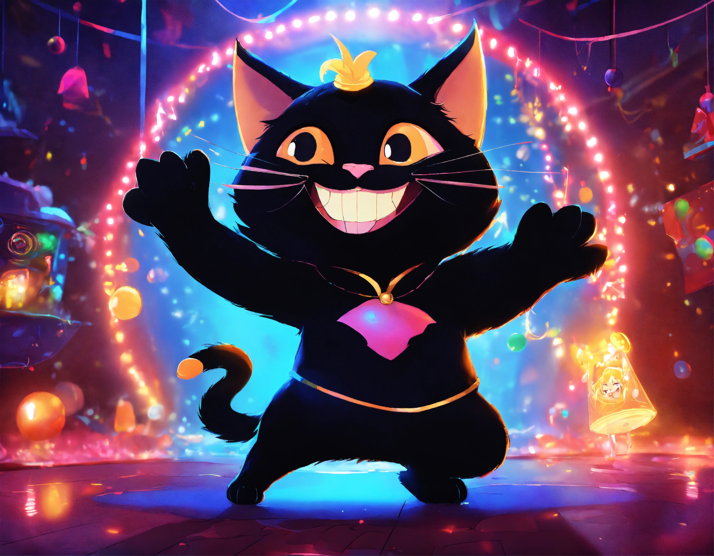 Lexica - The naughty and devilishly imp-like black animated cartoon cat ...
