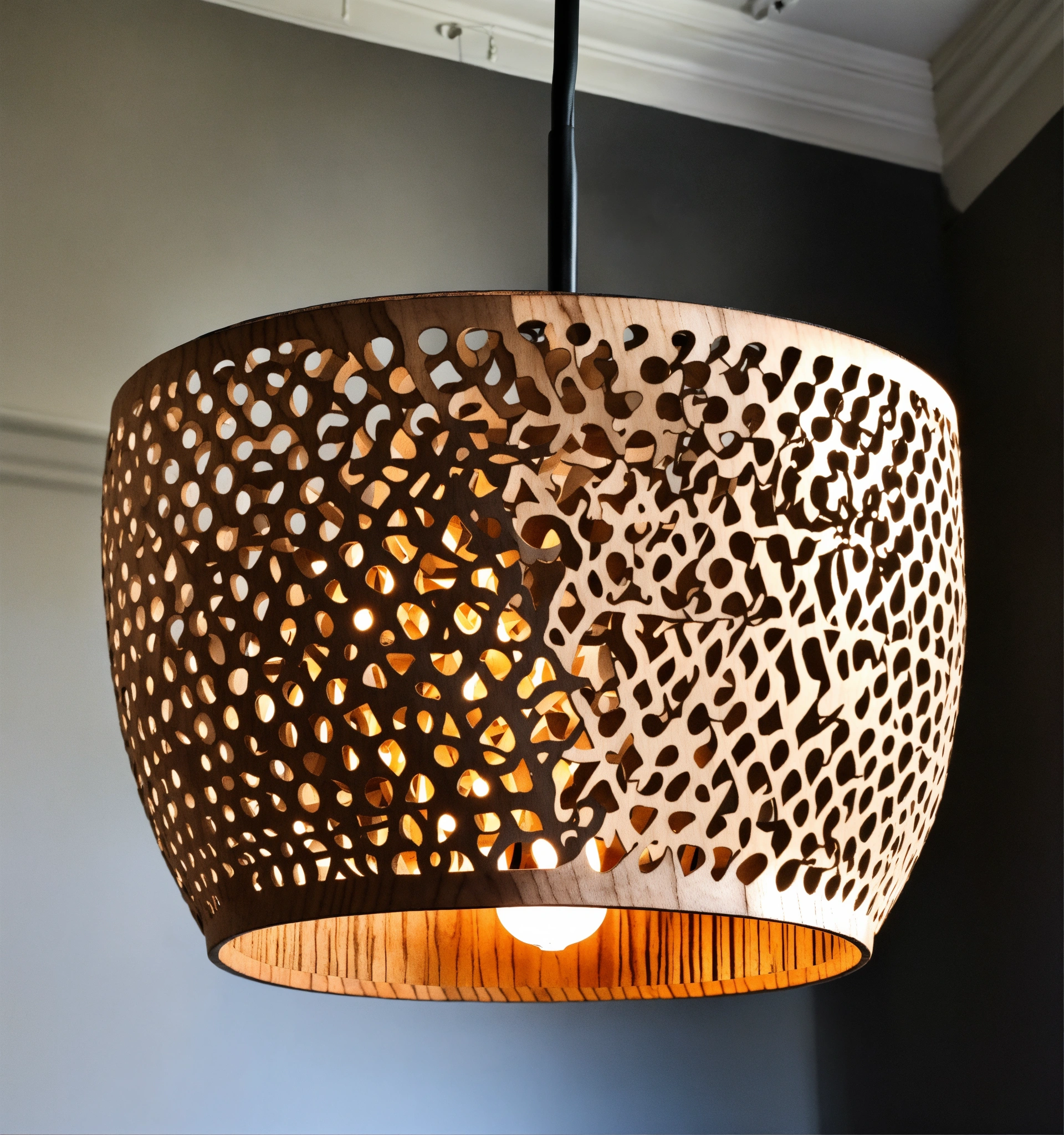 Lexica - Wooden chandelier/lasercut lamp/lampshade/plywood lamp/wood ...