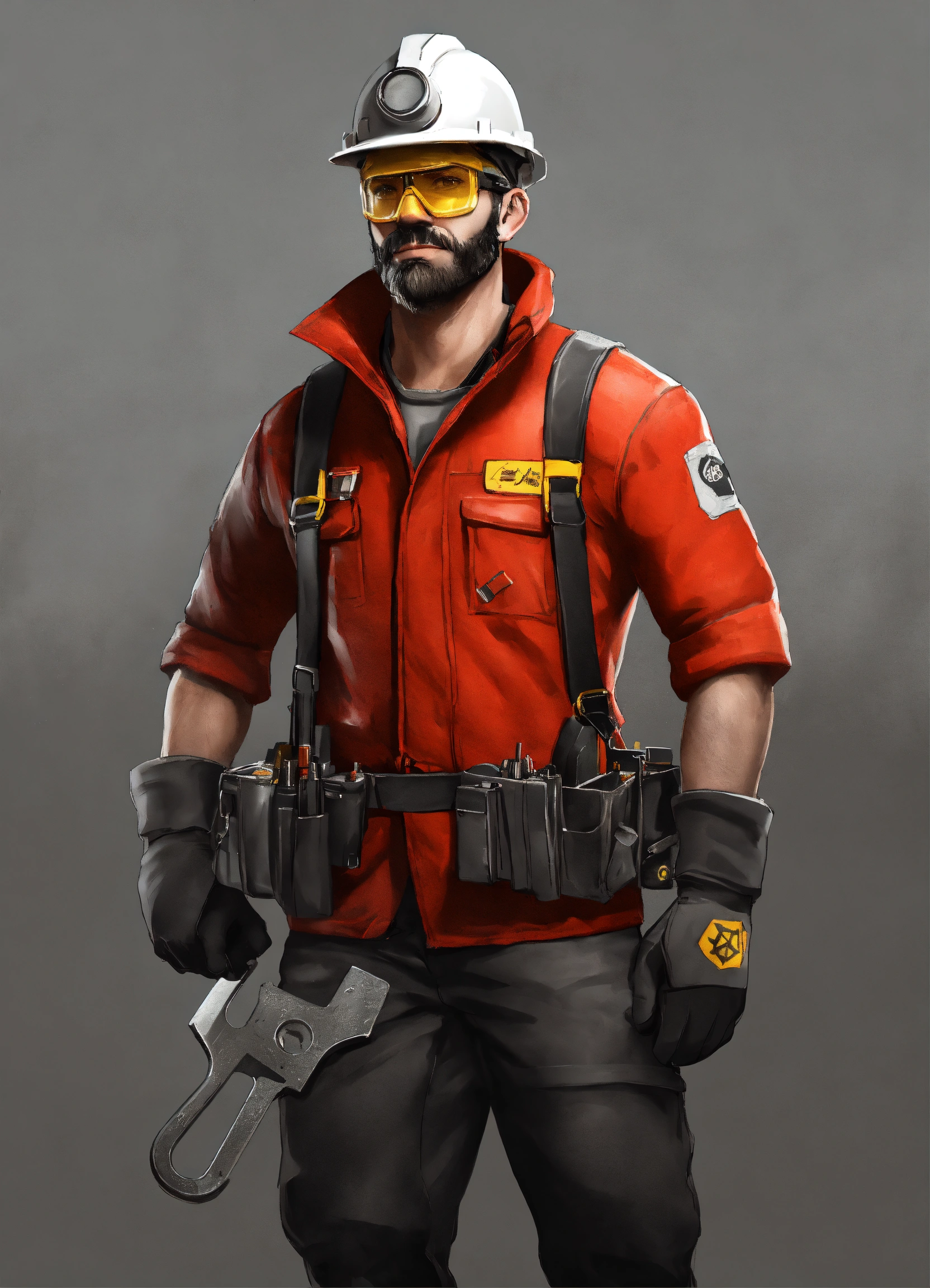 Lexica - The Red Engineer from Team Fortress 2 wearing a red work ...