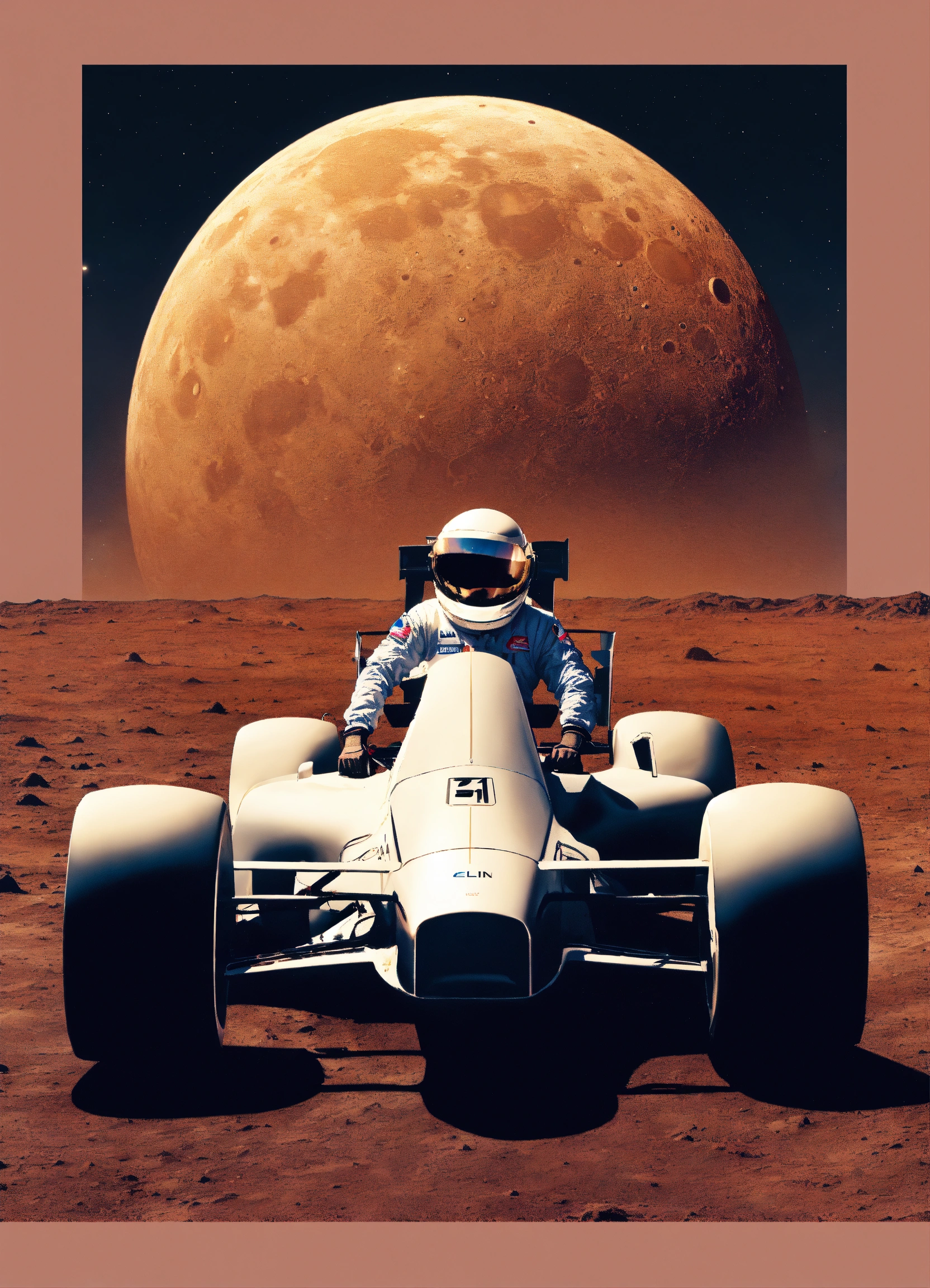 Lexica - Elon musk formula 1 on the moon