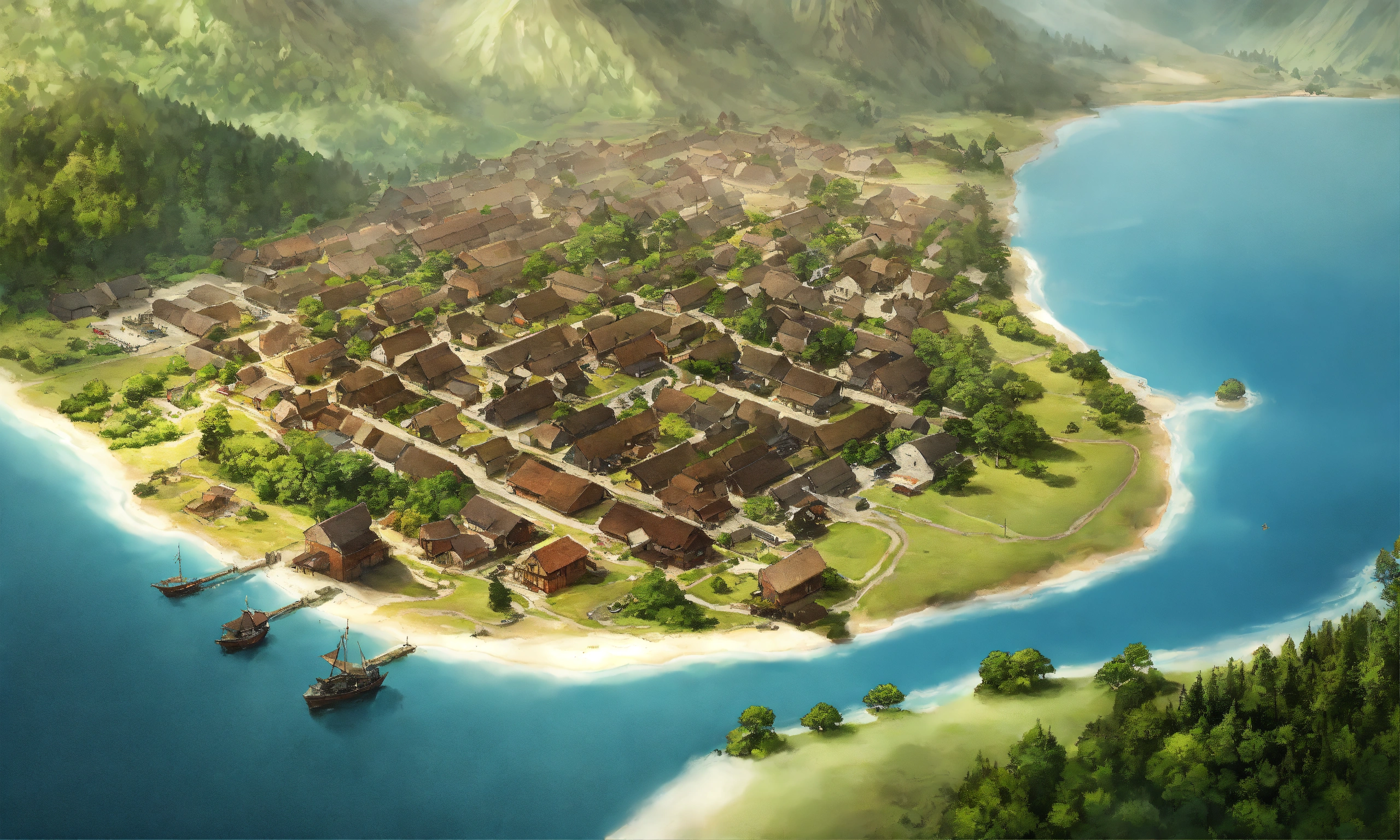 Lexica - Streetmap of coastal Colonial fortified frontier hamlet pine ...