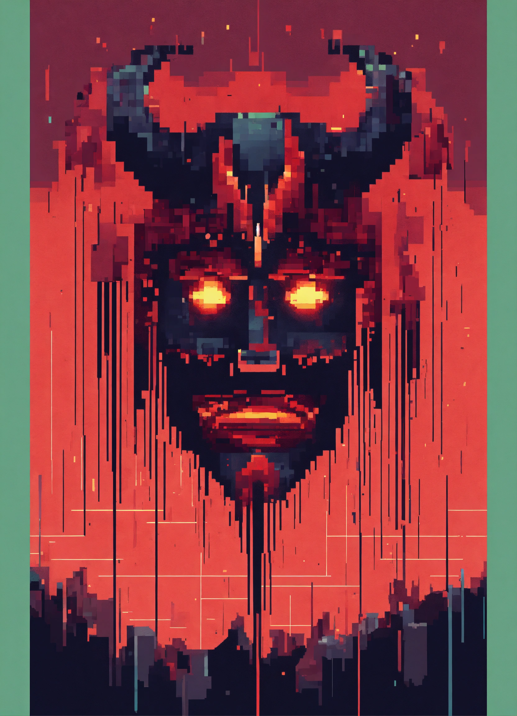 Lexica - Weeping satan with an smart phone face mask falling endless ...