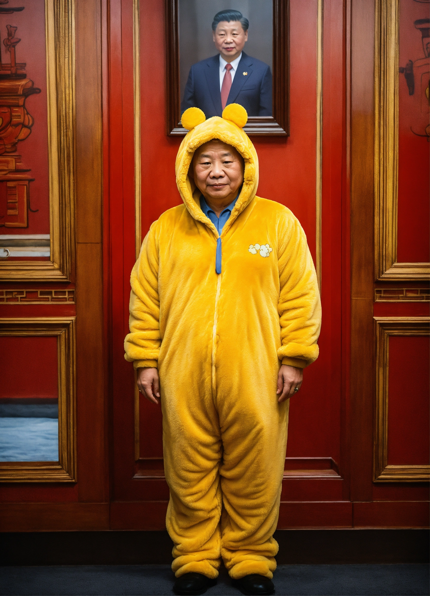 Lexica - The President of China dressed in a Winnie the poo onesy