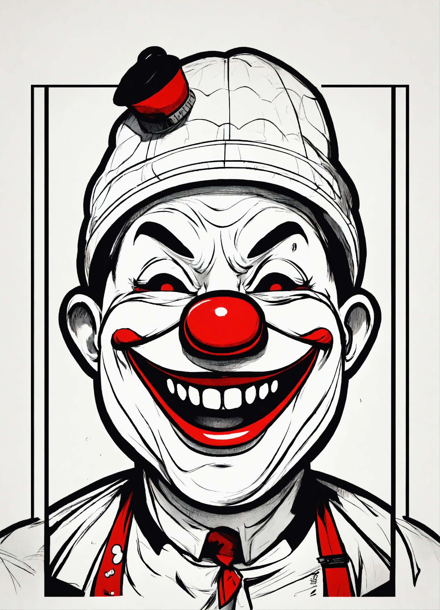 Lexica - A logo,a cute clown wearing a cap upside down on his head and ...