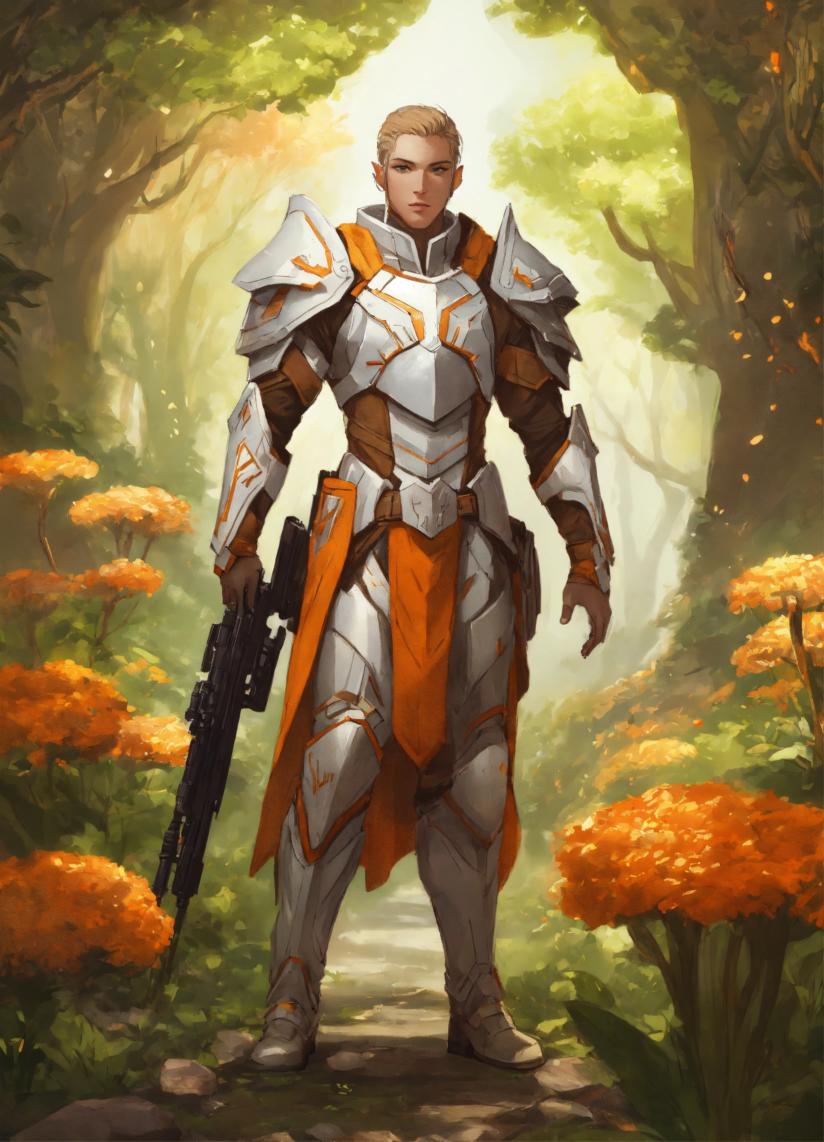 Lexica - Epic drawing of a full body of a high elf sci fi soldier ...
