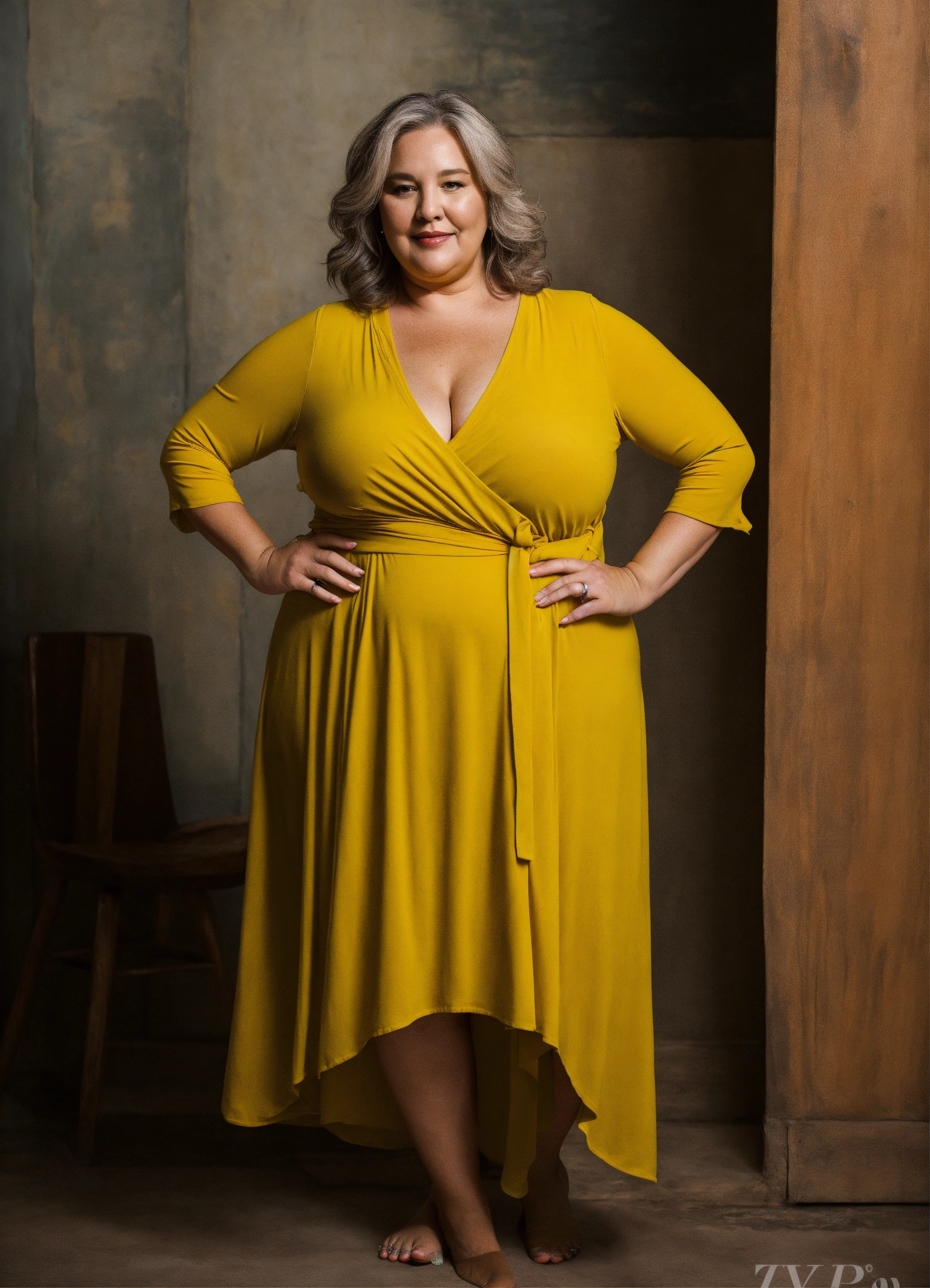Lexica - Full body view of a plus size caucasian woman in her 50s survivor
