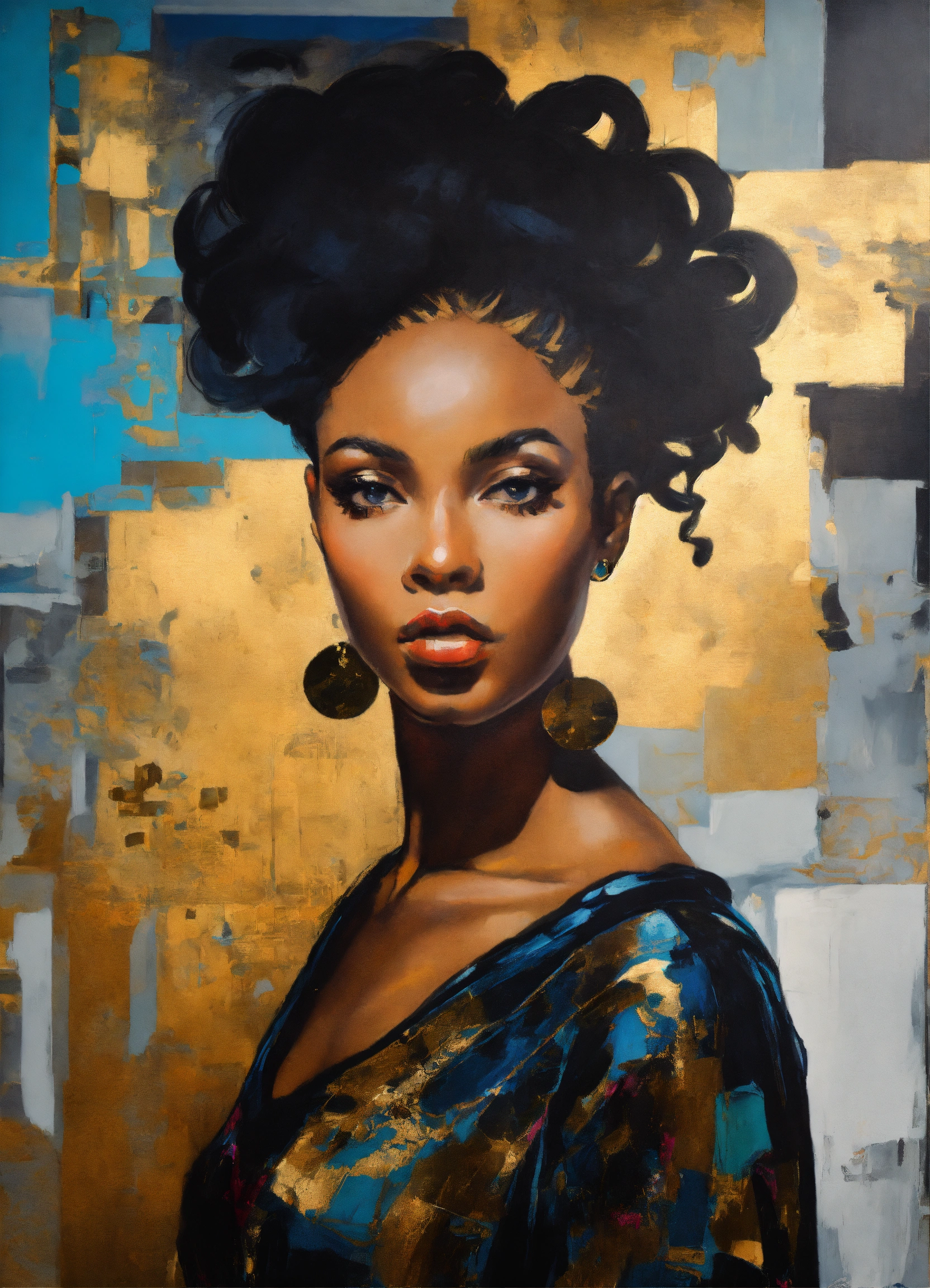 Lexica - Fashionable black female, impressionism, baroque, foil ...
