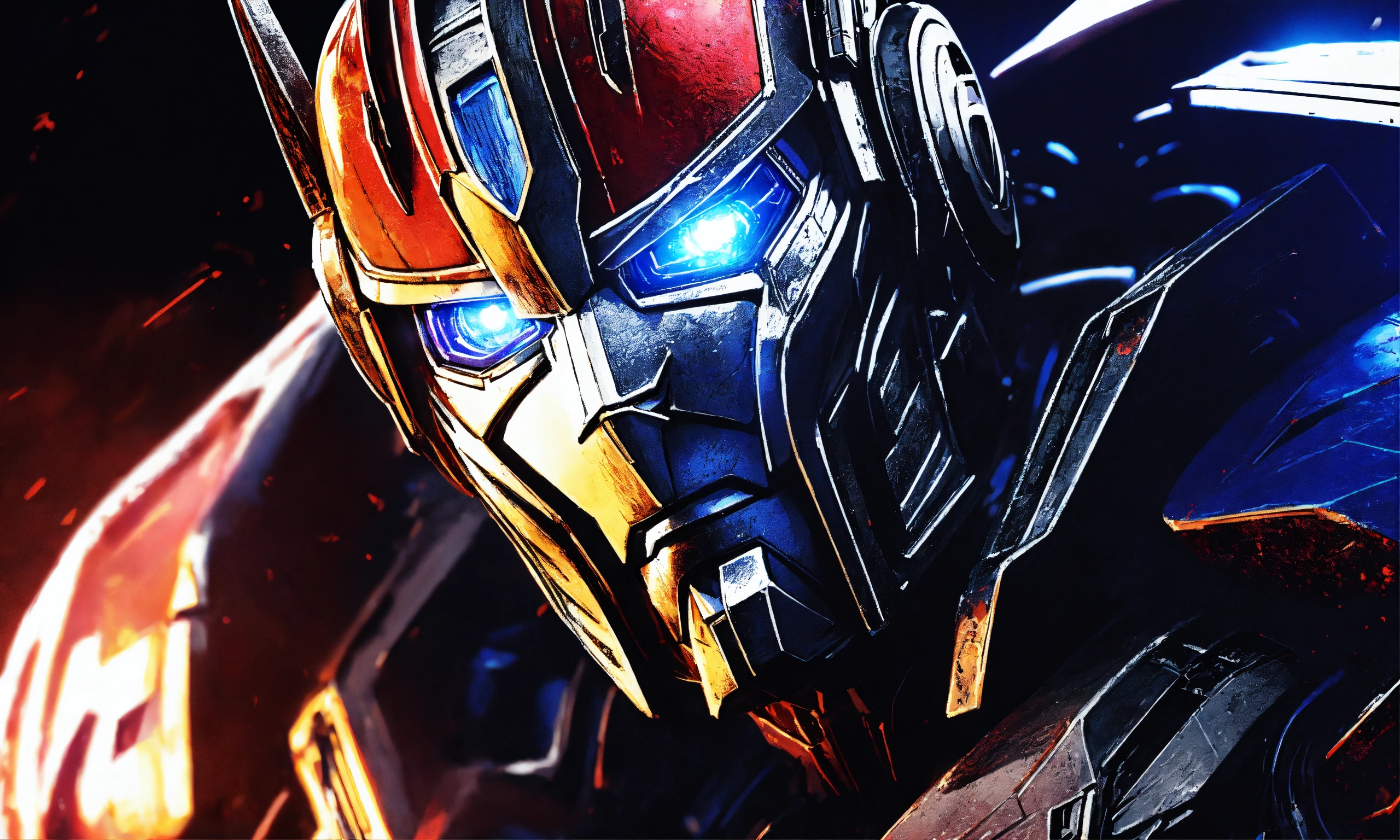 Lexica - Black and white illustration of transformer character Optimus ...