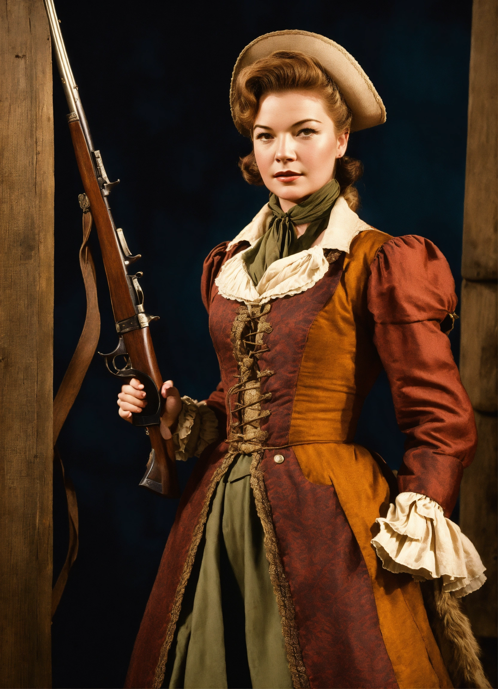 Lexica - Young Anne Baxter as an adventurer with a musket and 18th ...