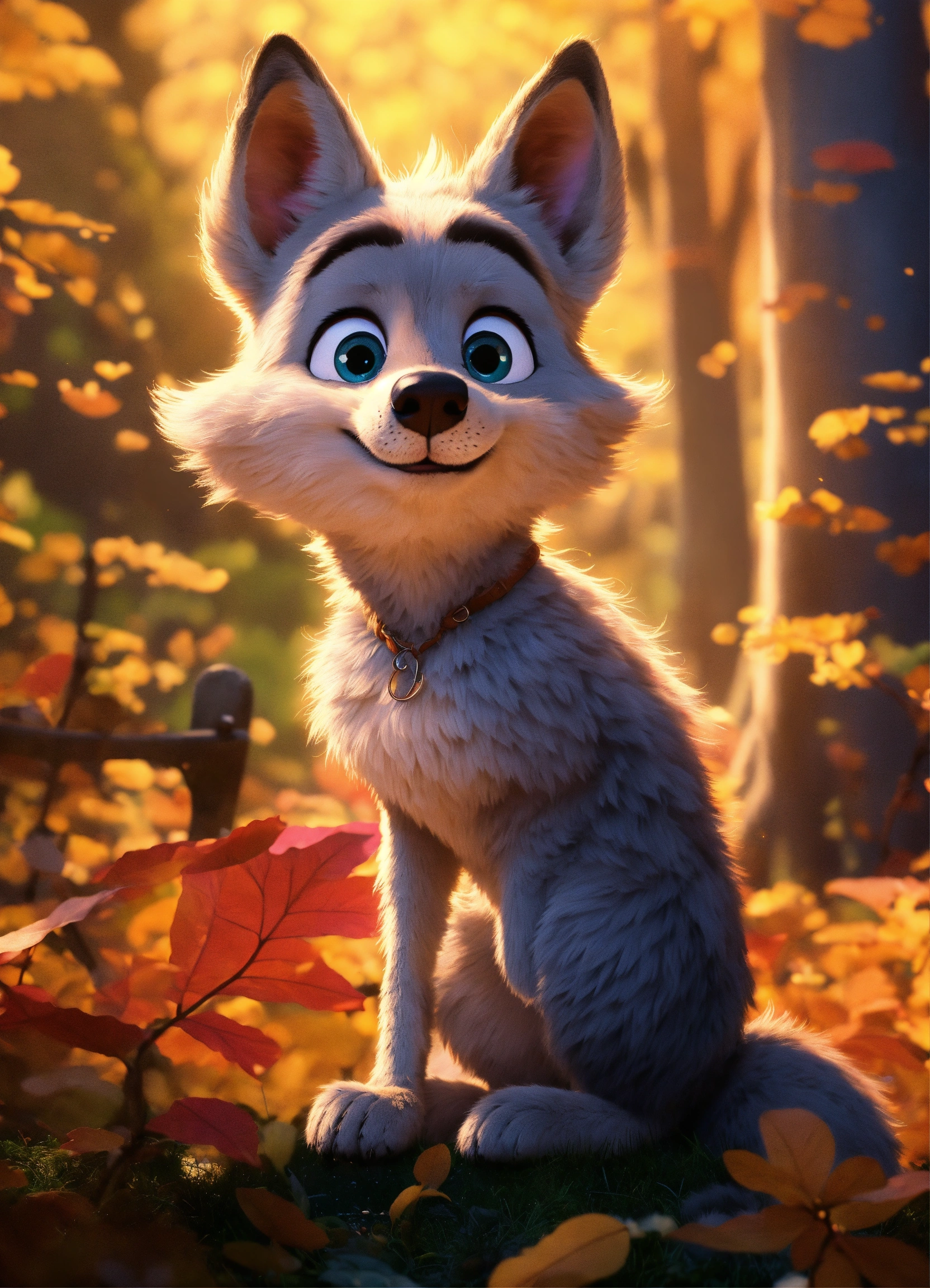 Lexica - Un petit loup trop mignon dans une ambiance magique avec des ...