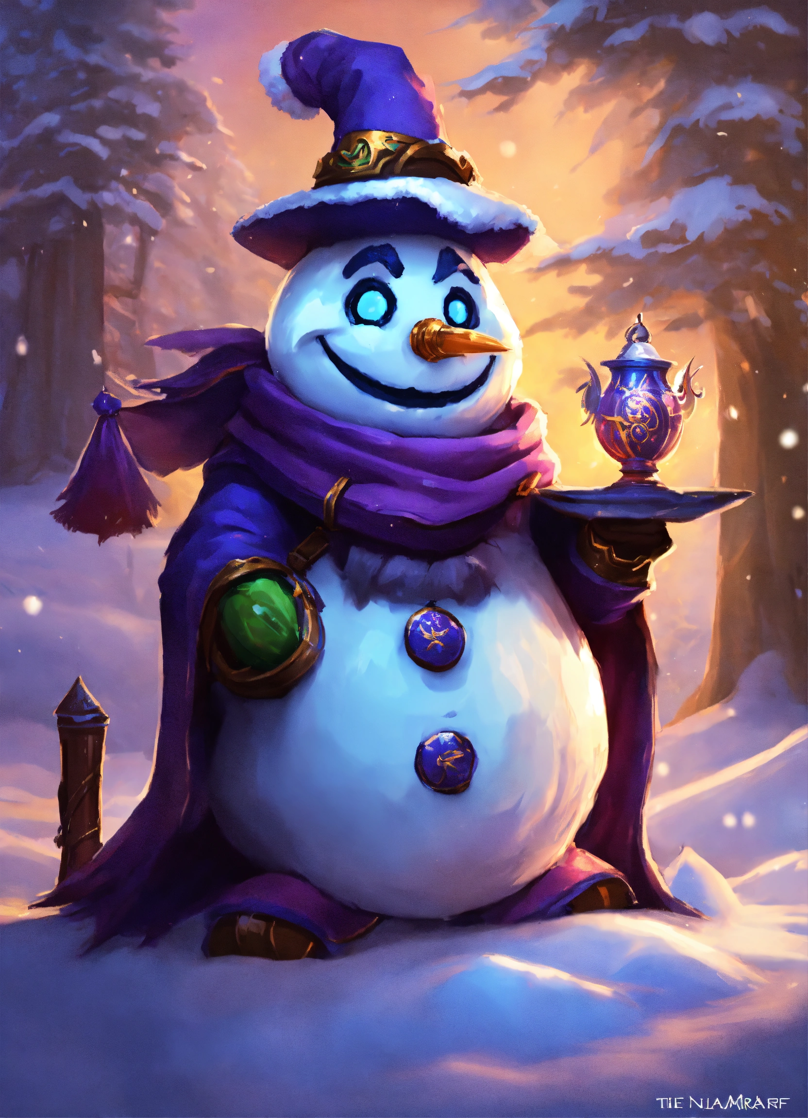 Lexica - A snowman in thé shape of a night elf from World of Warcraft ...
