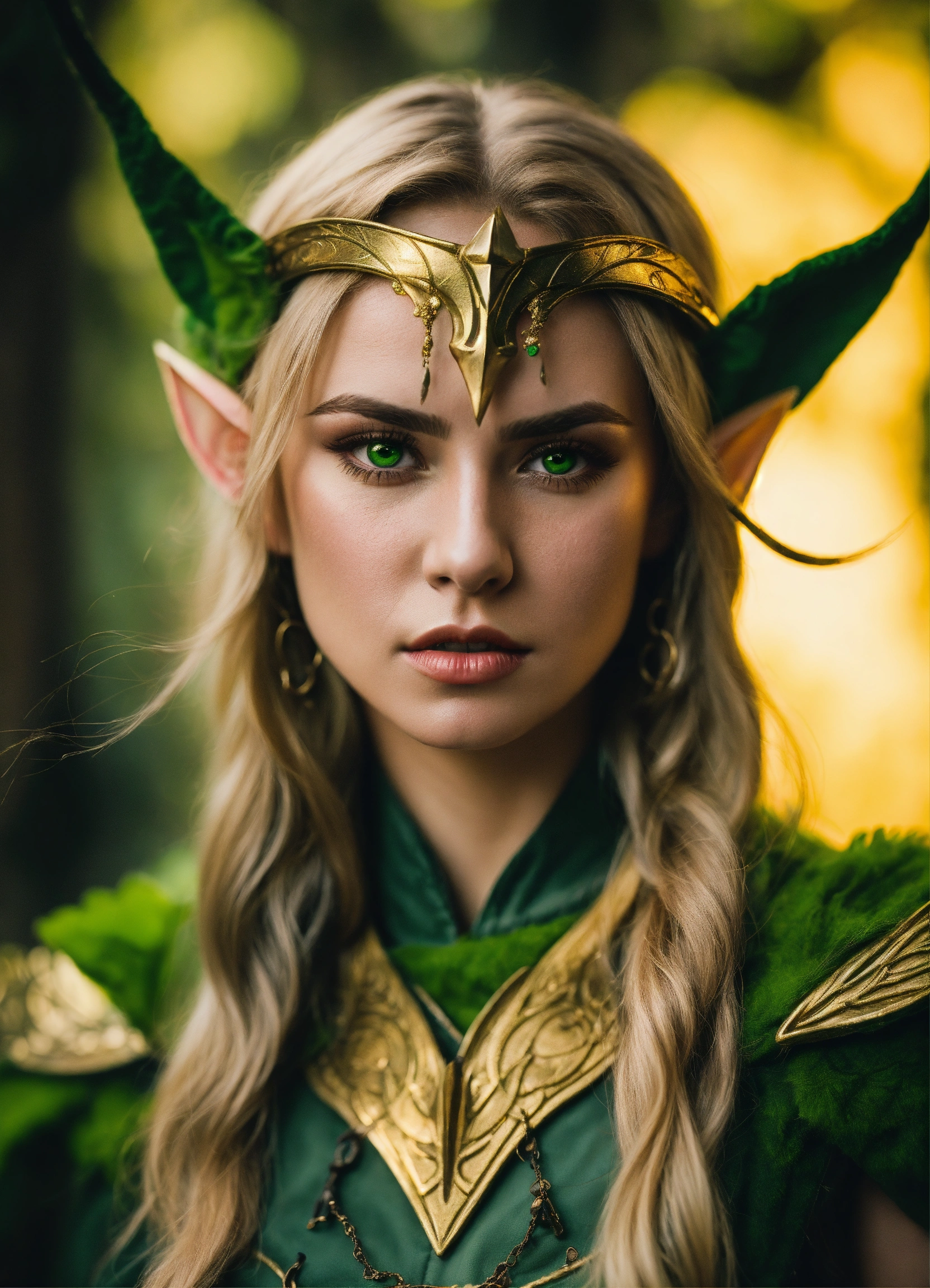 Lexica - Photo quality portrait of a female elf ranger with large ...