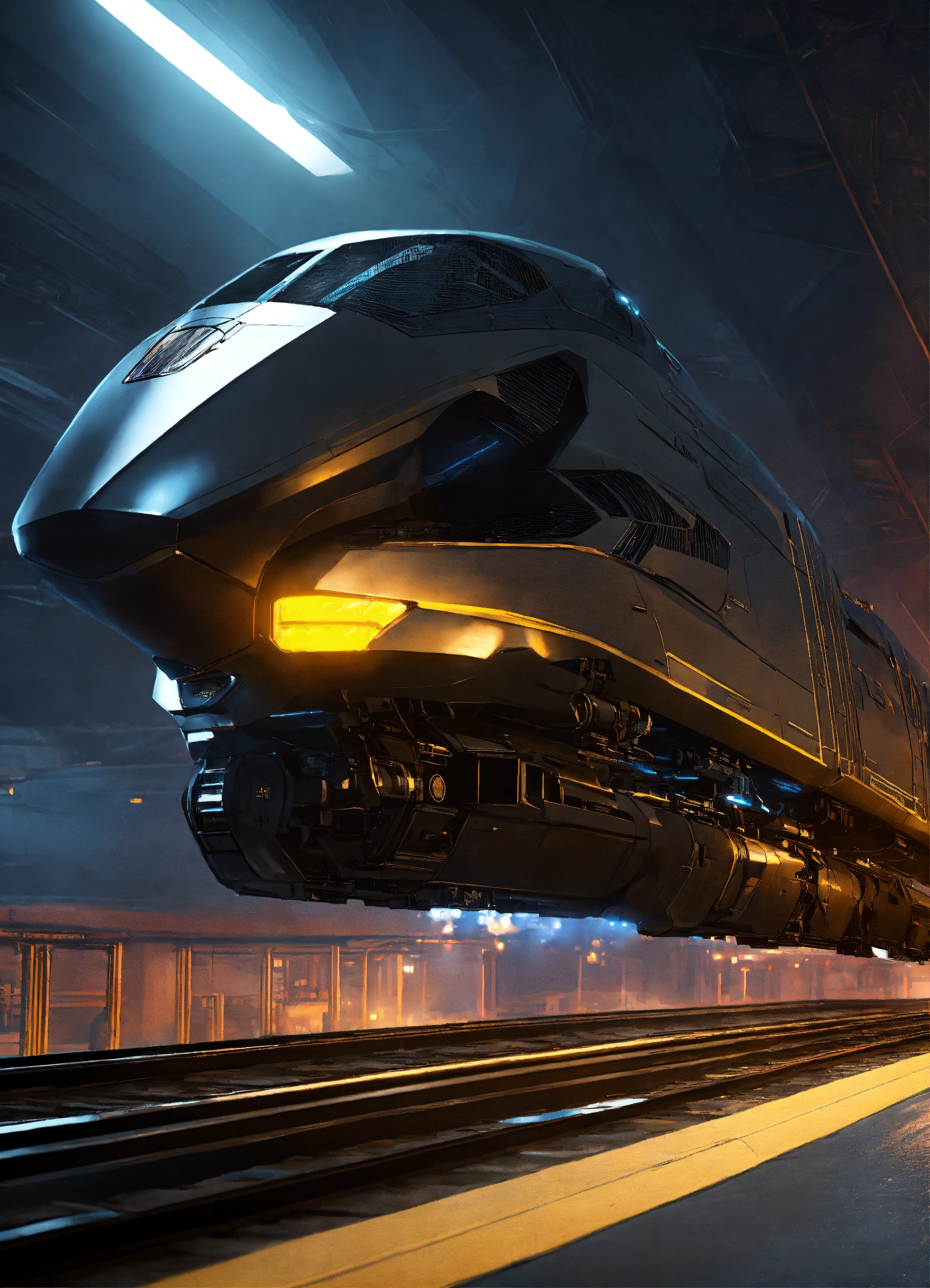 Lexica - Design a sleek and high-tech train for Batman. Ensure it ...