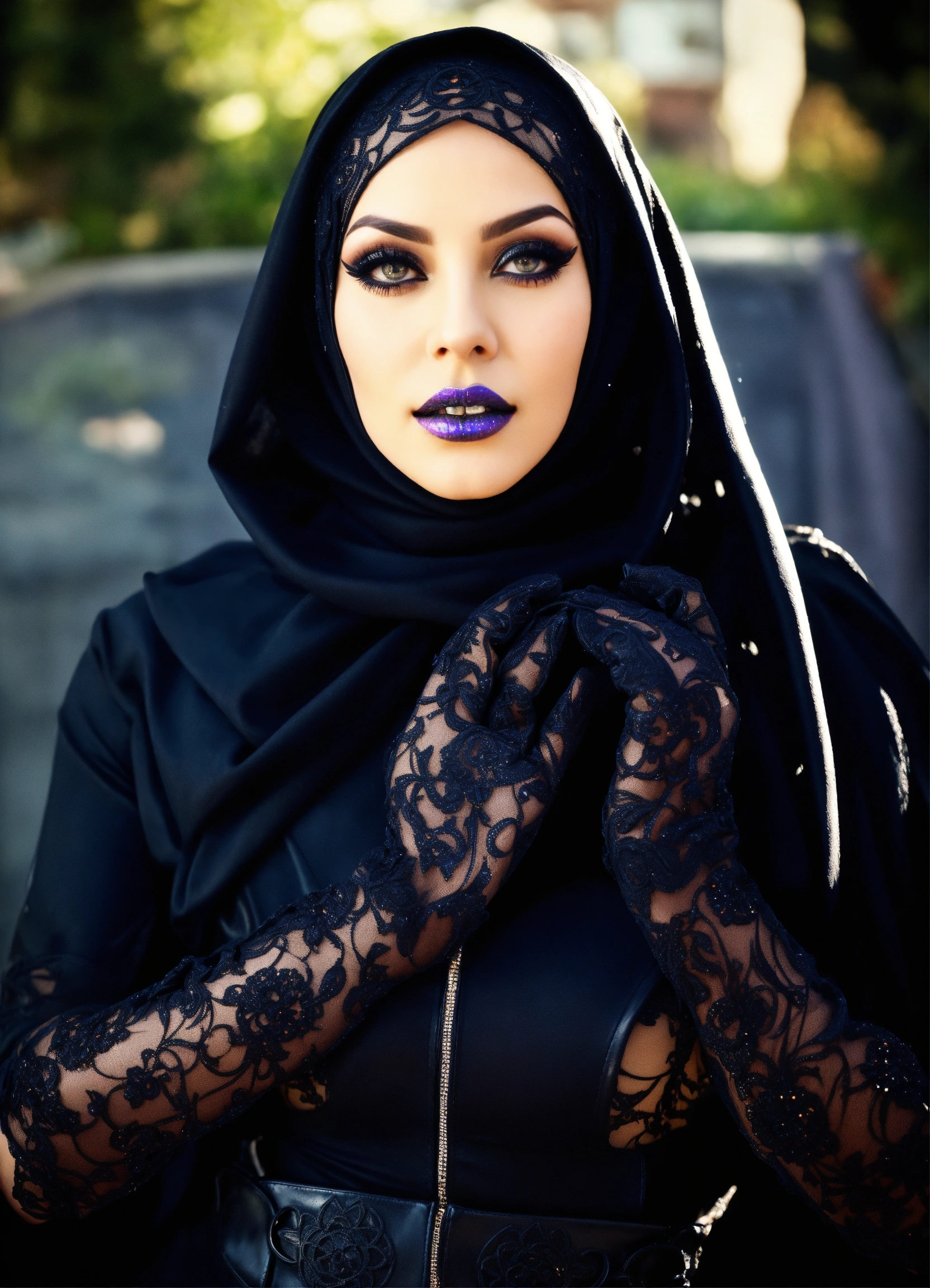 Lexica - Evil occult satanic goth hypnotic Arabian Sorceress with doom gaze veiled eyes ...