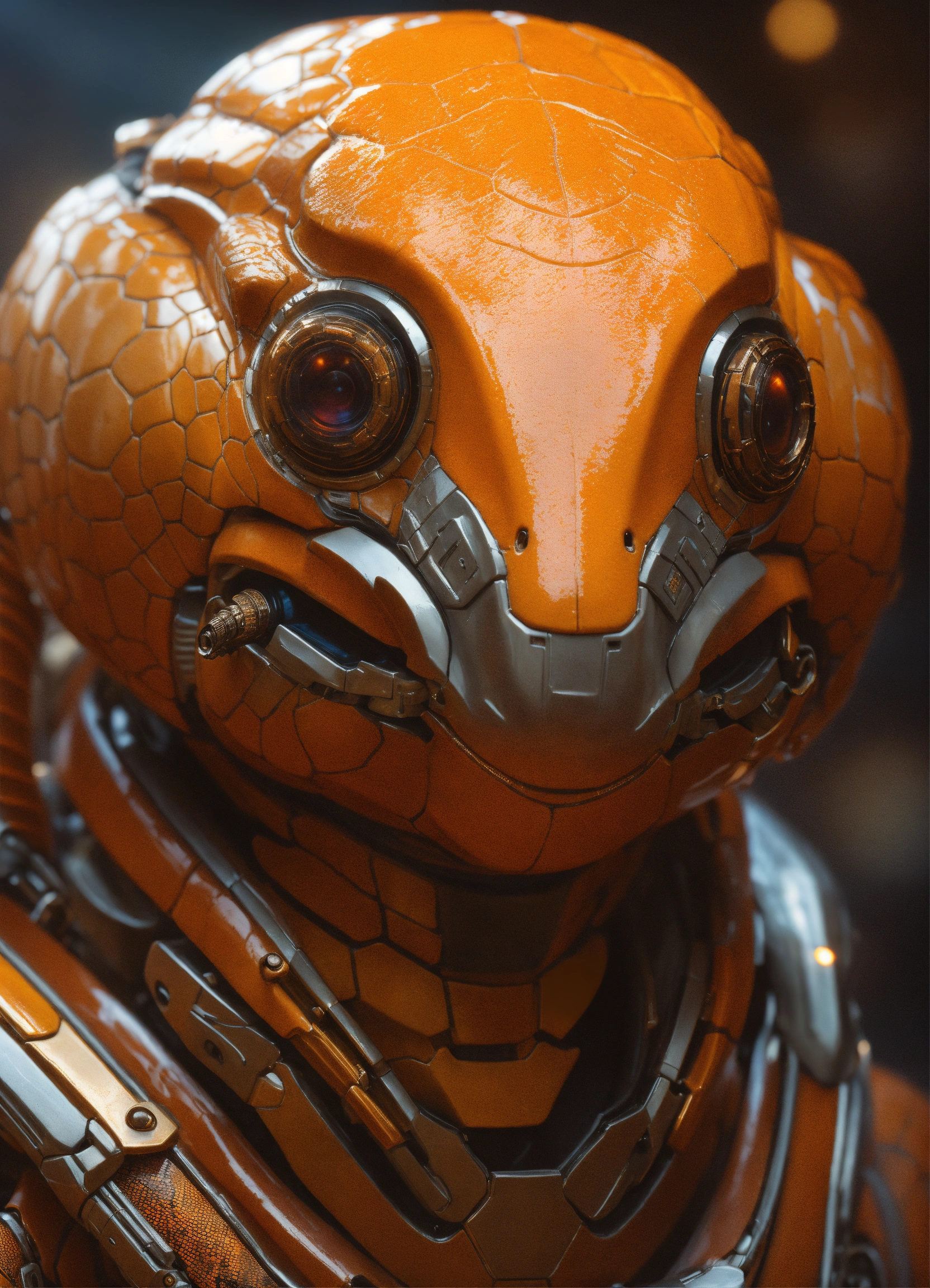 Lexica - Portrait of a cybernetic orange snake a spiritual full body ...