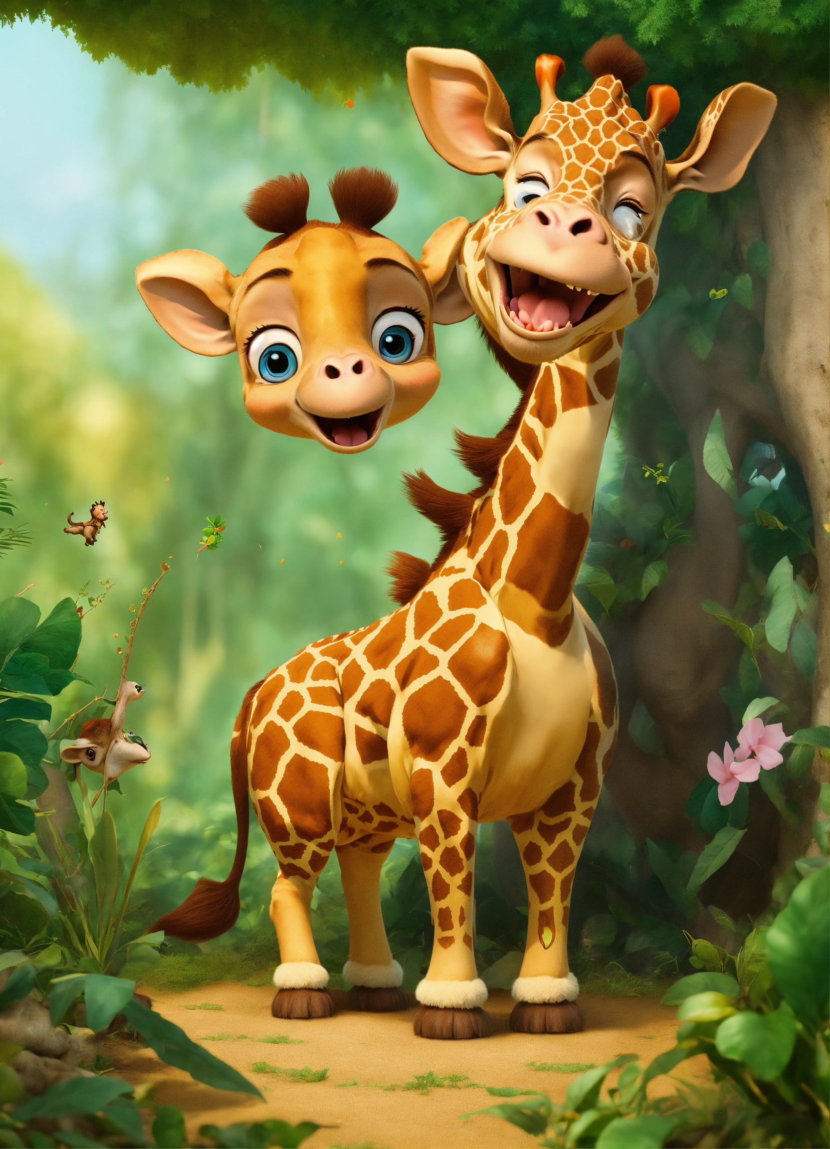 Lexica - Perfect children's images with all the 3D details of a giraffe ...