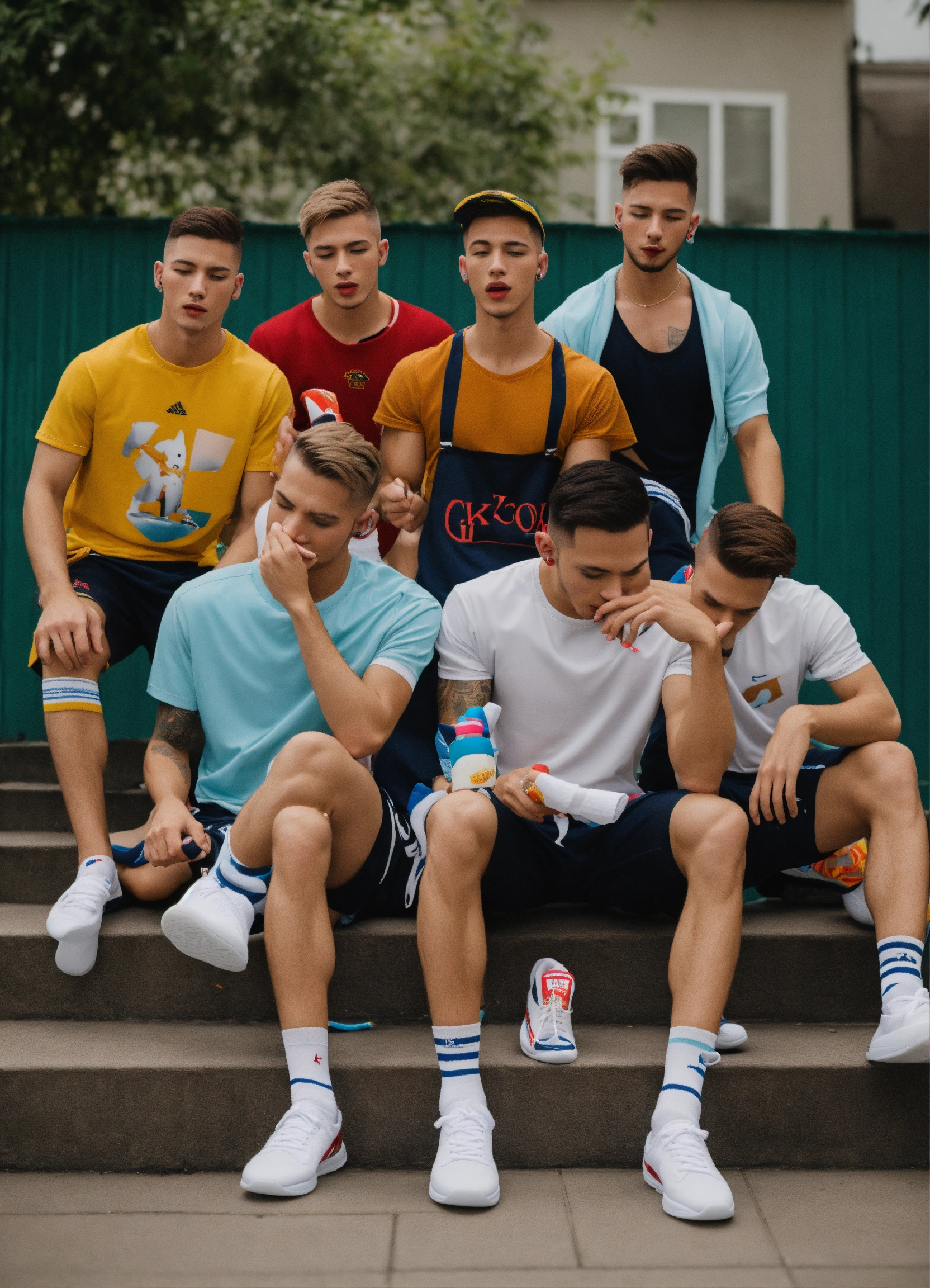 Lexica - Group of Skinny Guys smelling sneakers tik tok jocks, gay ...