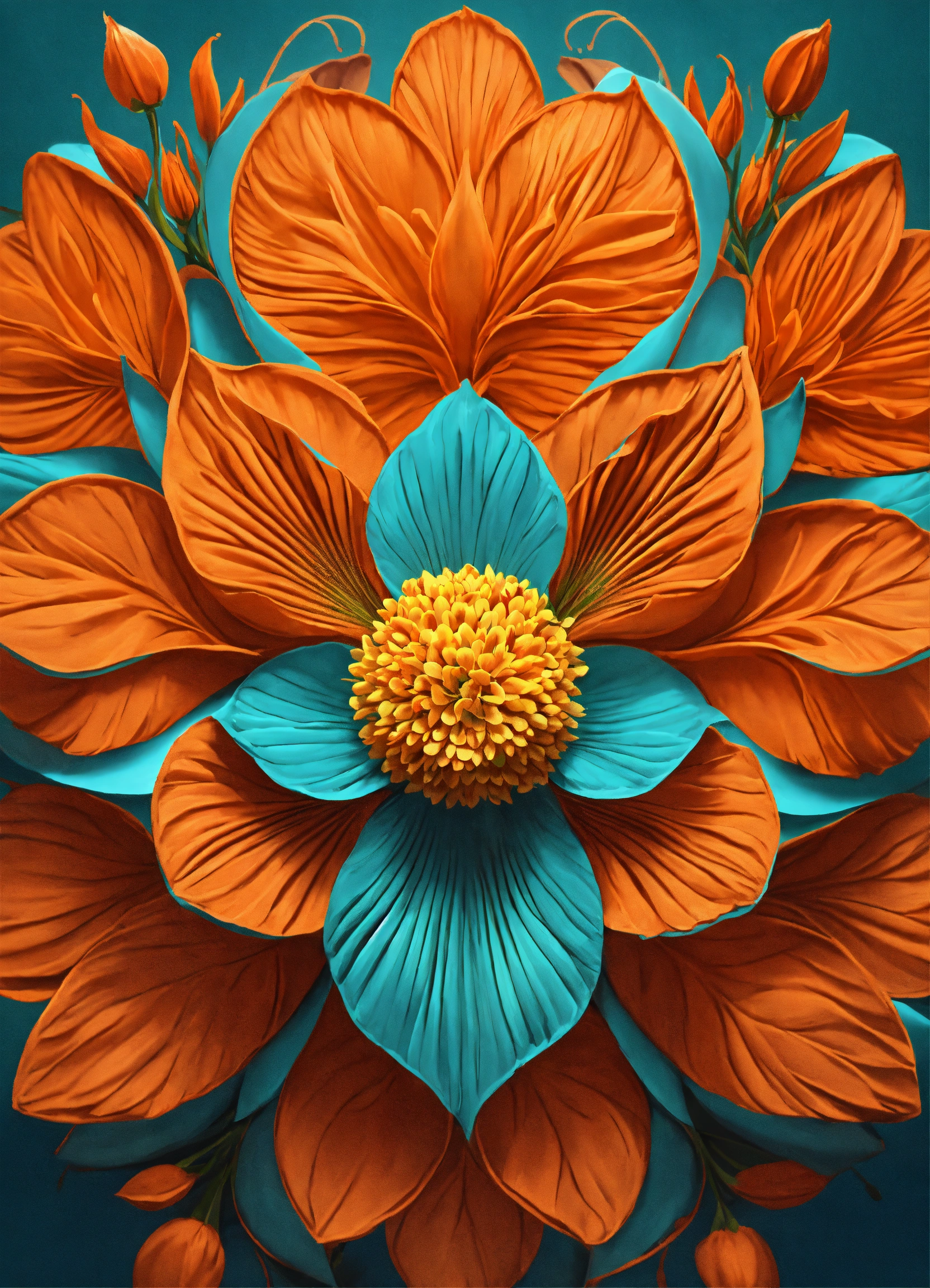 Lexica - A beautiful symmetrical flower with nine large petals which are equally distributed ...