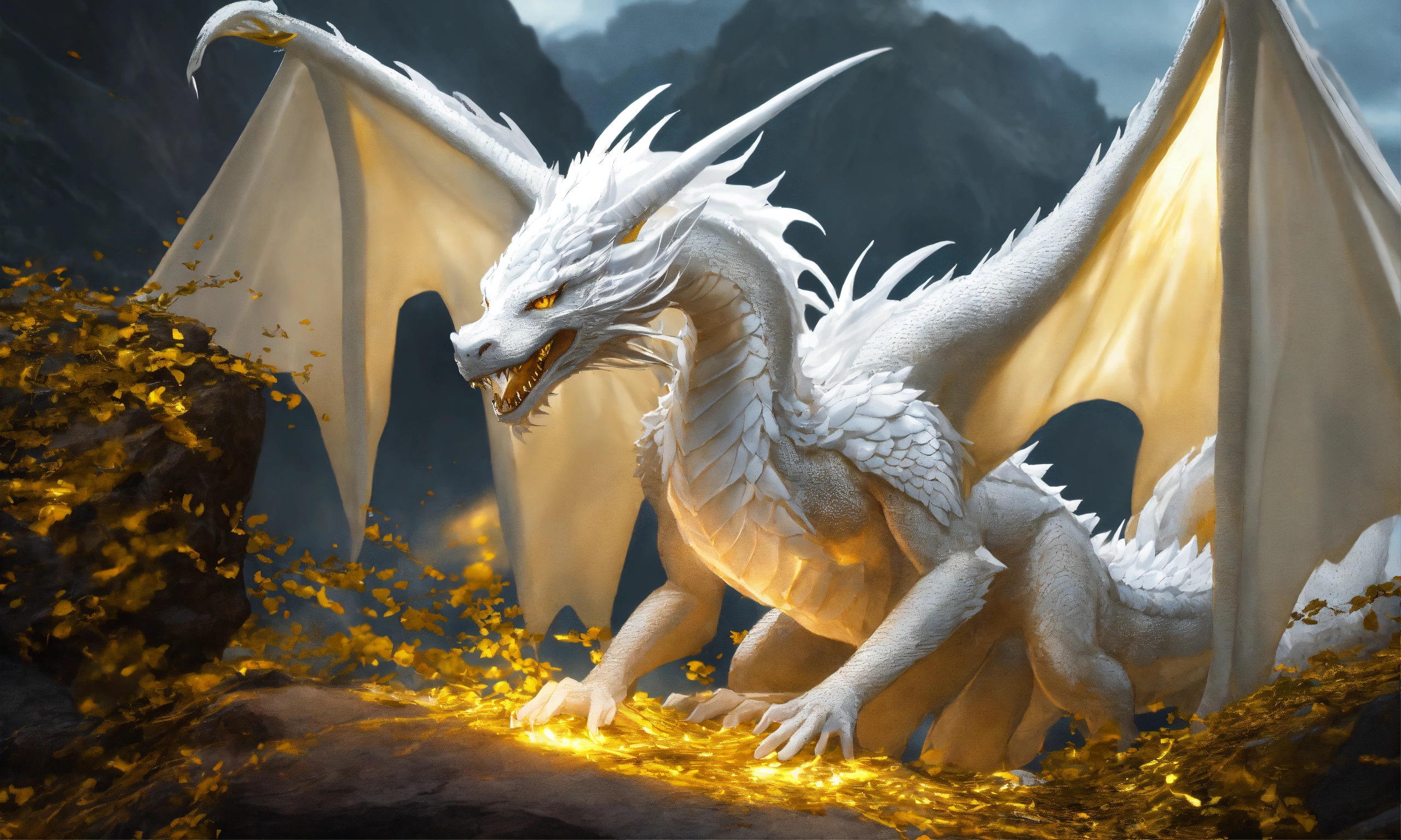 Lexica - Beautiful white female dragon transforms into beautiful white ...