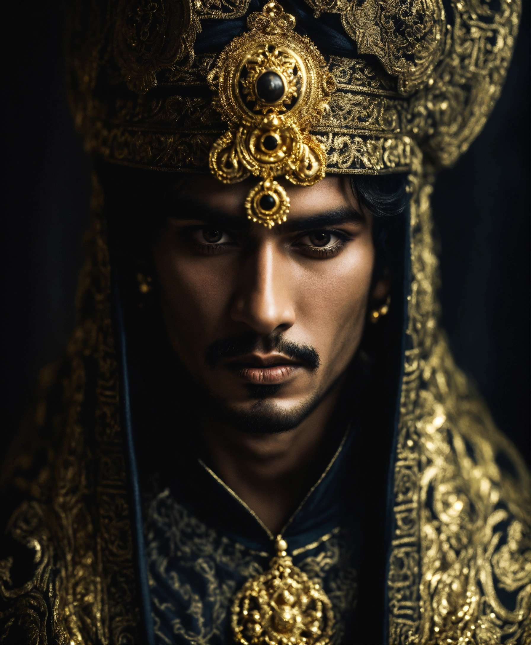 Lexica - Dark, mysterious and dramatic headshot of a young handsome ...