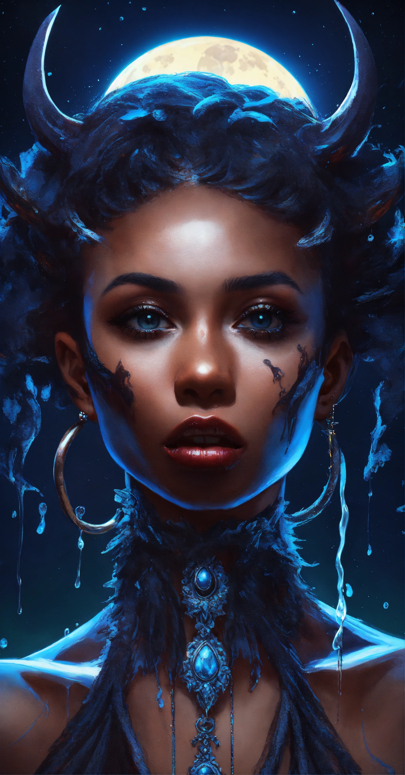 Lexica - Splash art, a quirky liquid portrait of a hauntingly beautiful ...