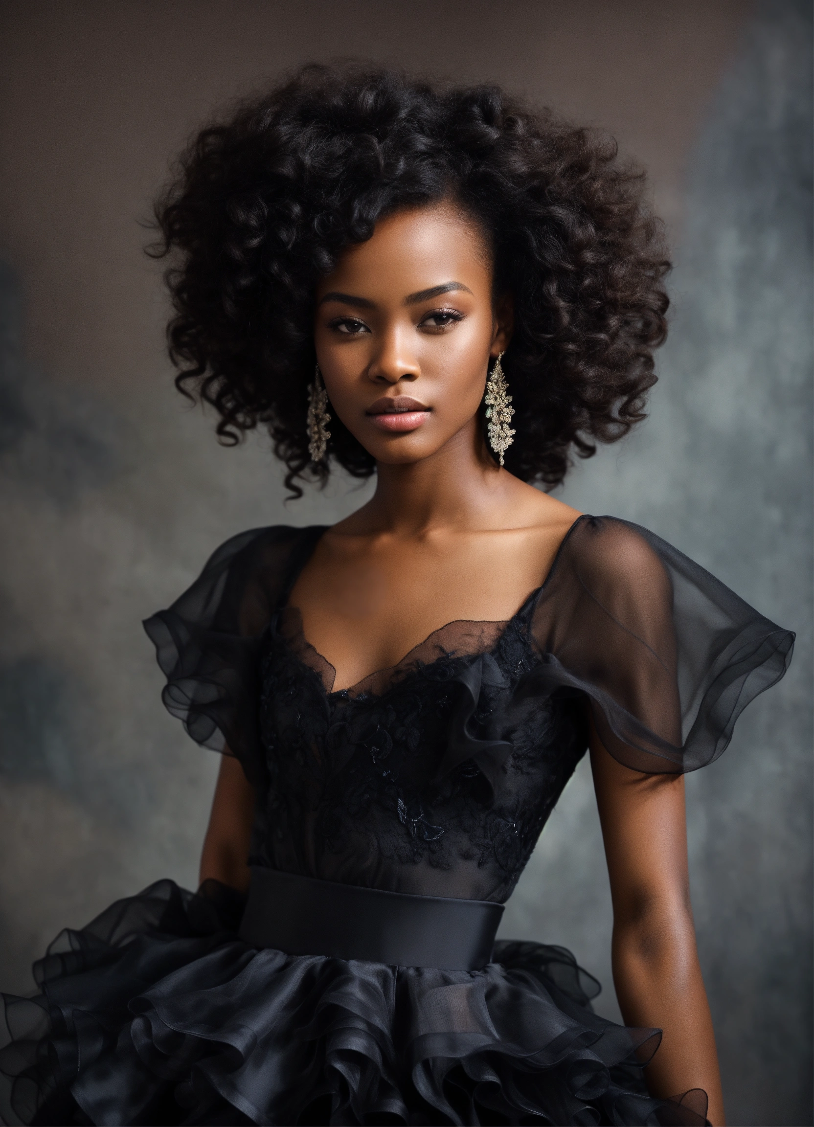 Lexica - Illustrate a pretty young African-American fashion model with ...