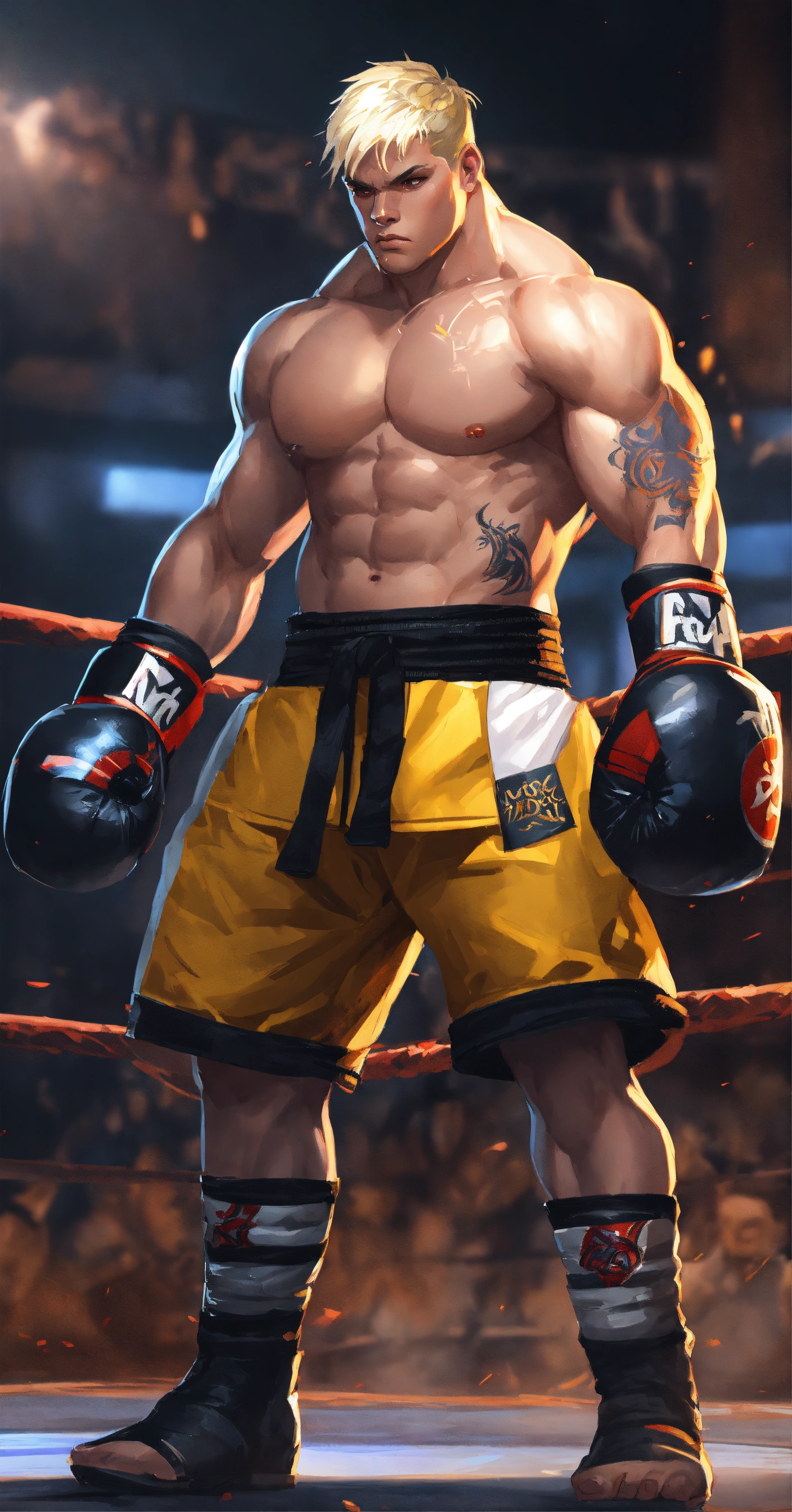 Lexica - A highly detailed illustration of short platinum blonde haired ...