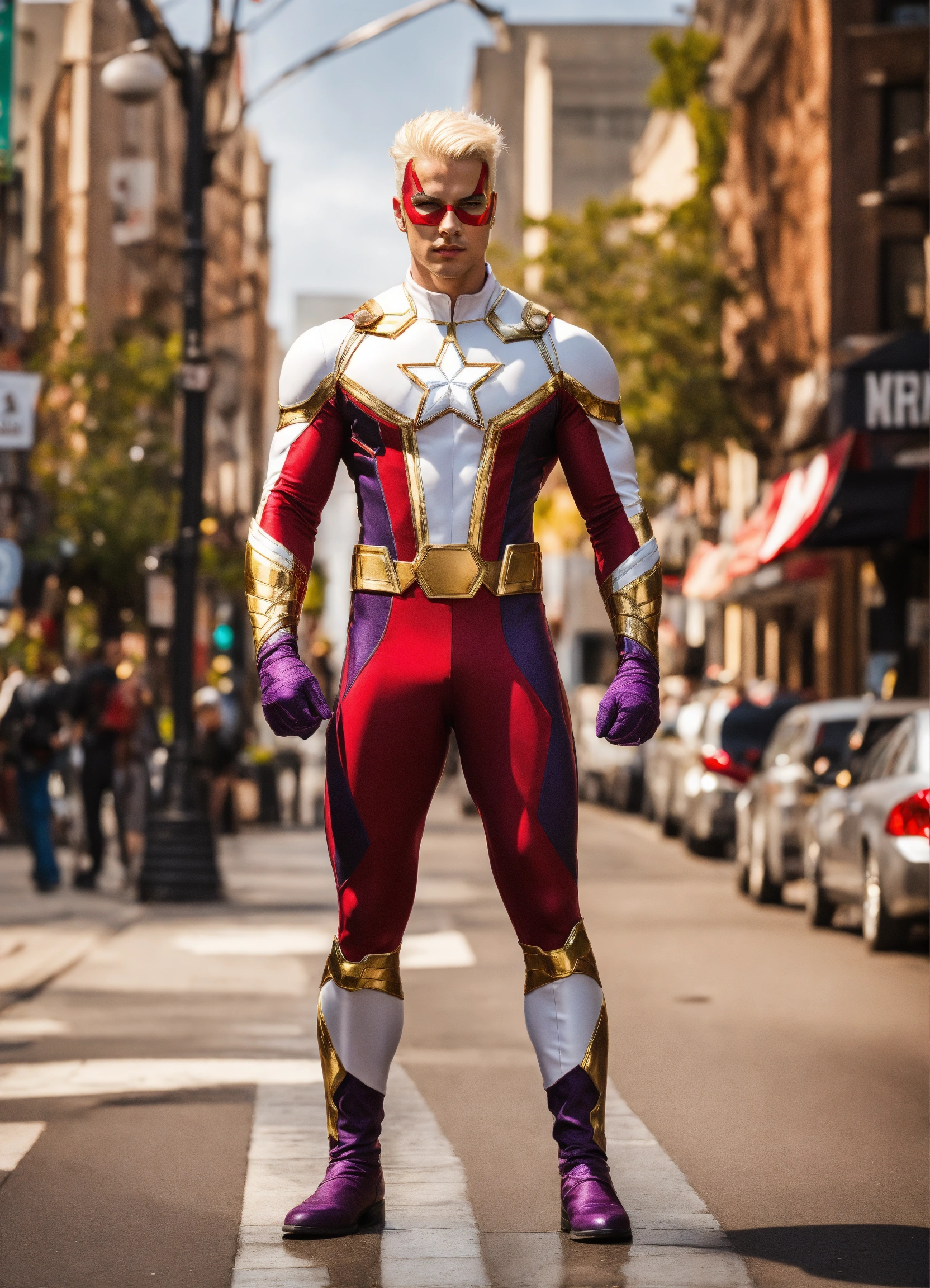 Lexica - Piercing violet eyes, marvel, highly detailed, white, red, and ...