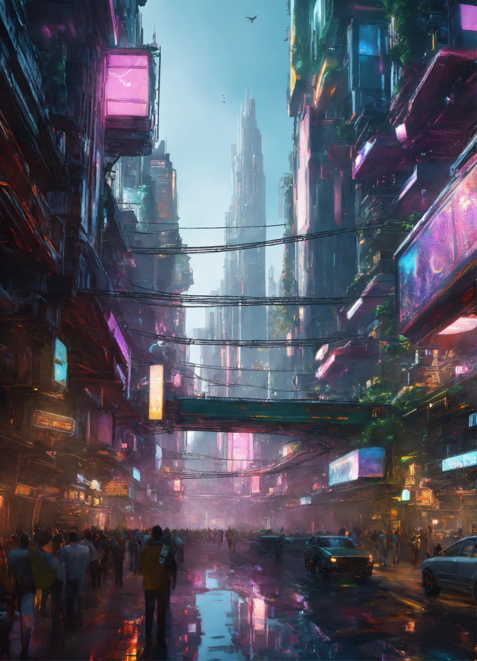 Lexica - A futuristic city that it's slowly turning into metallic ...